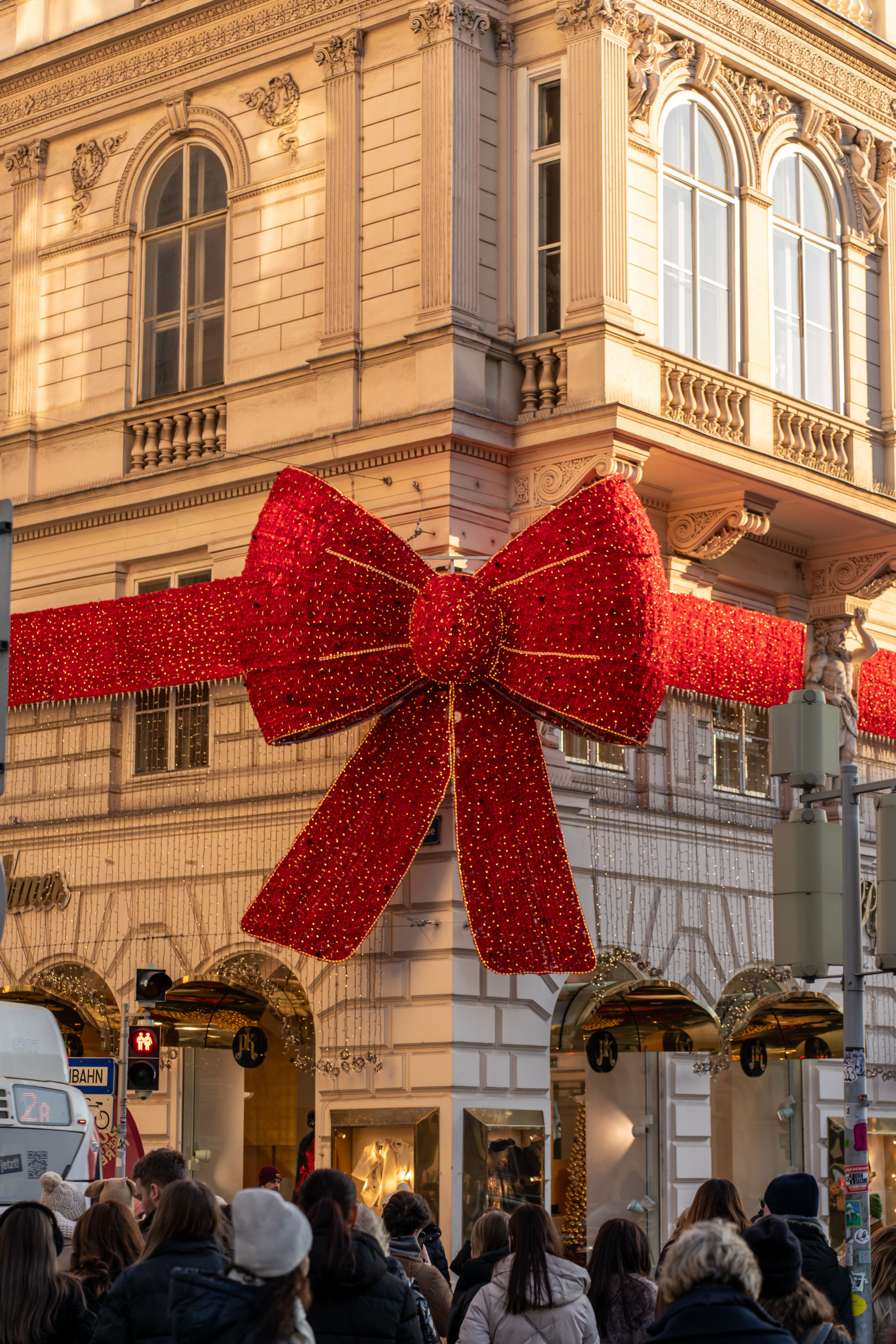 Festive Christmas Lights on Vienna Shopping Street · Free Stock Photo