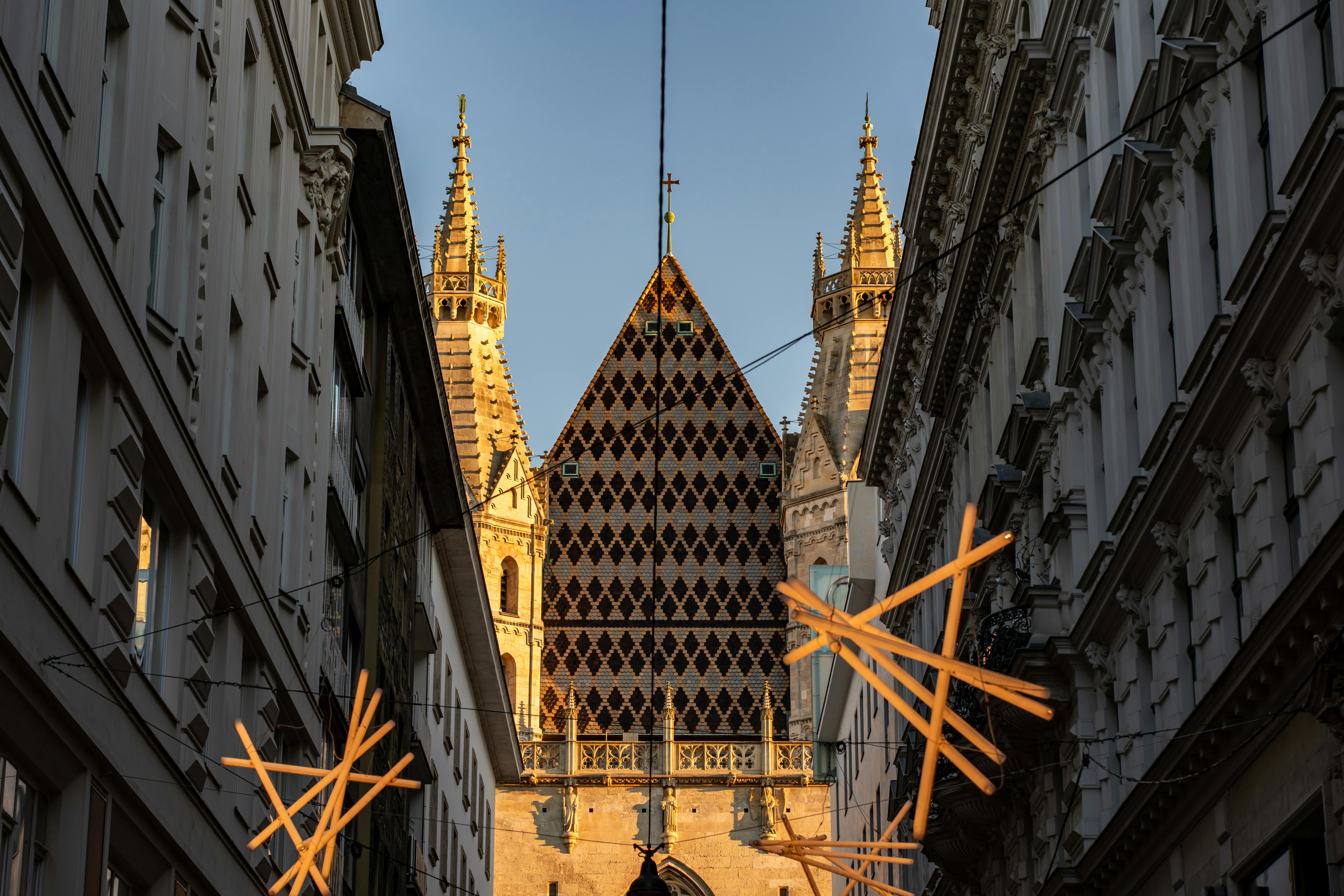 St. Stephen's Cathedral Spires in Vienna at Golden Hour · Free Stock Photo