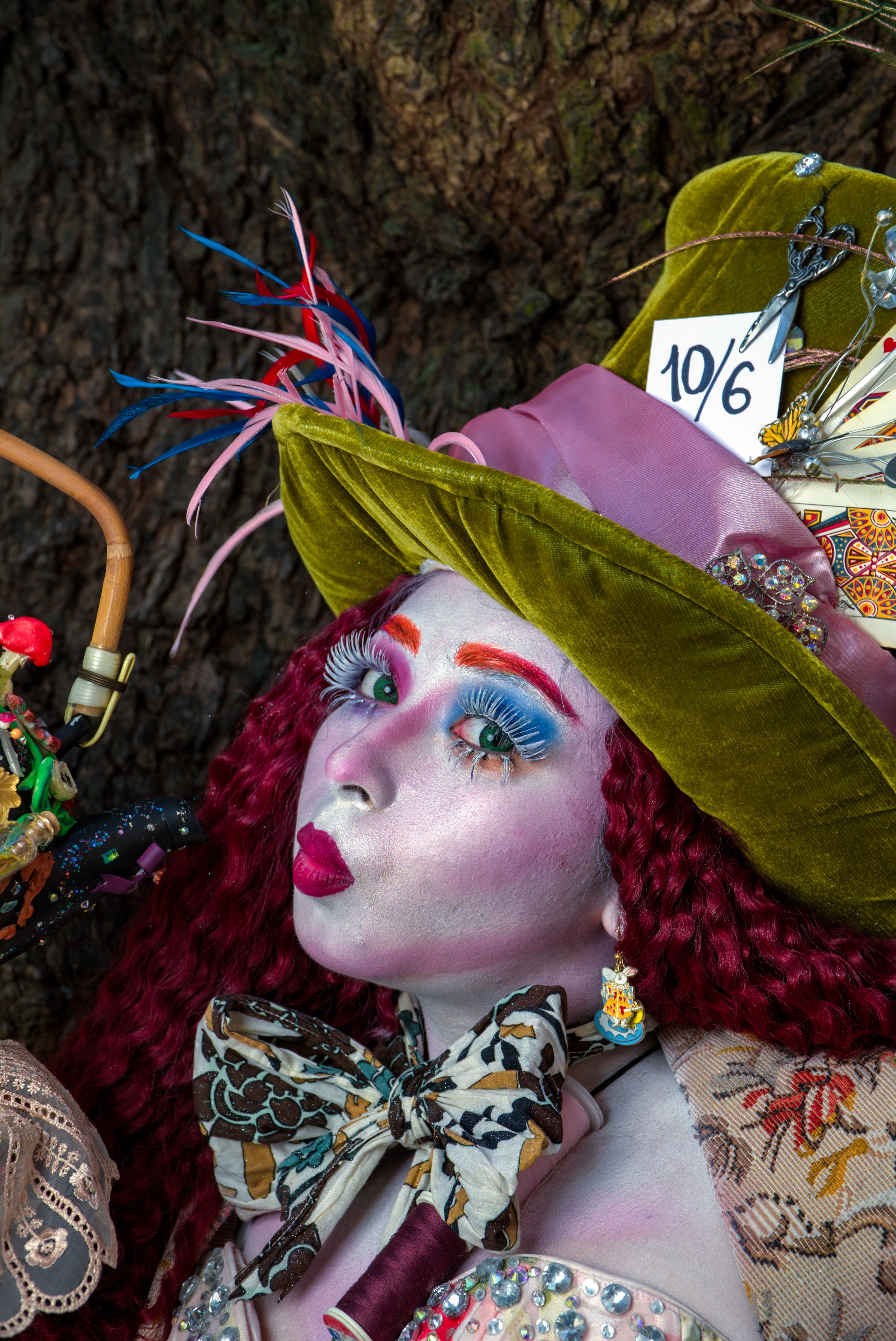 Colorful Mad Hatter Costume Portrait in Nature · Free Stock Photo