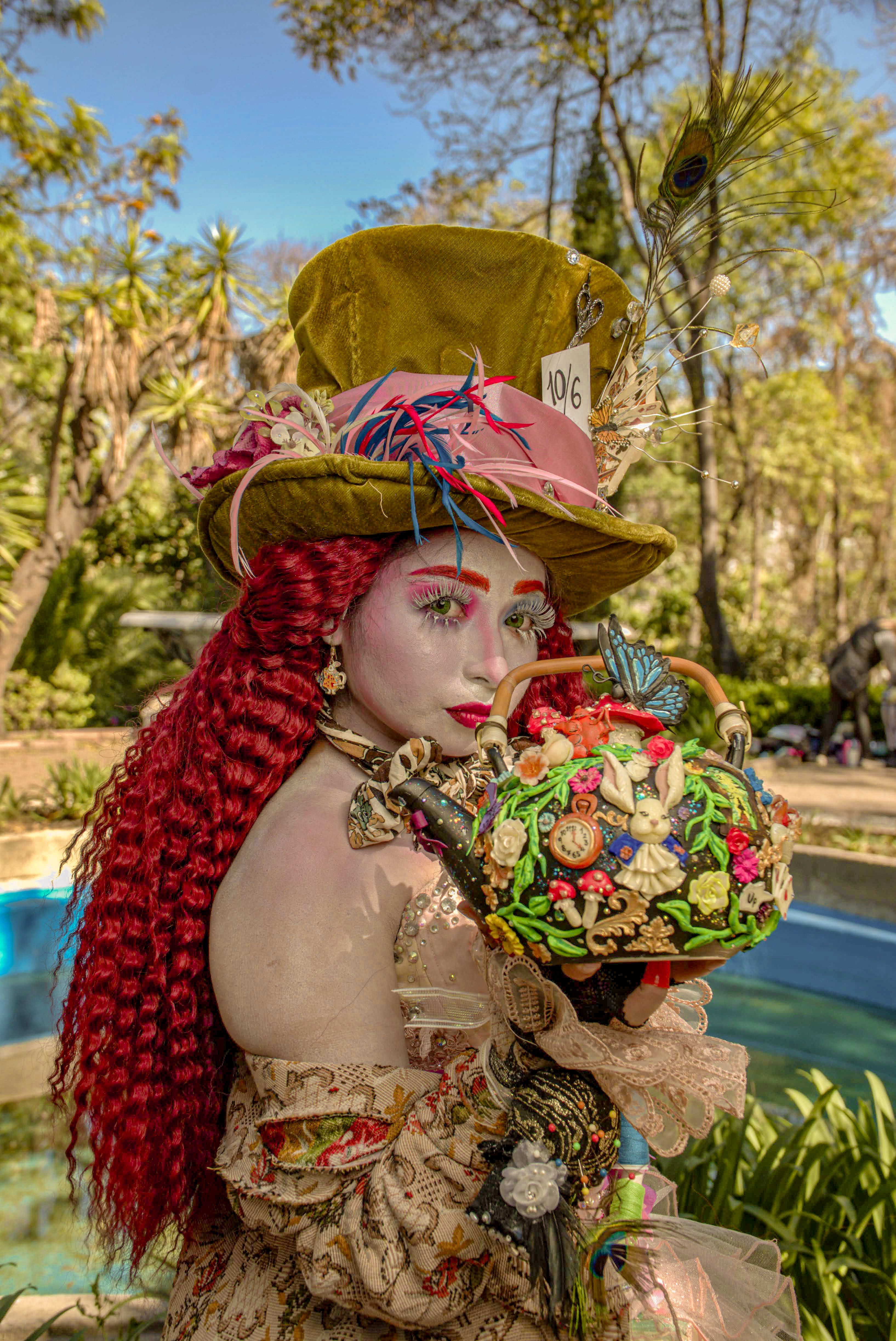 Colorful Mad Hatter Character Portrait Outdoors · Free Stock Photo