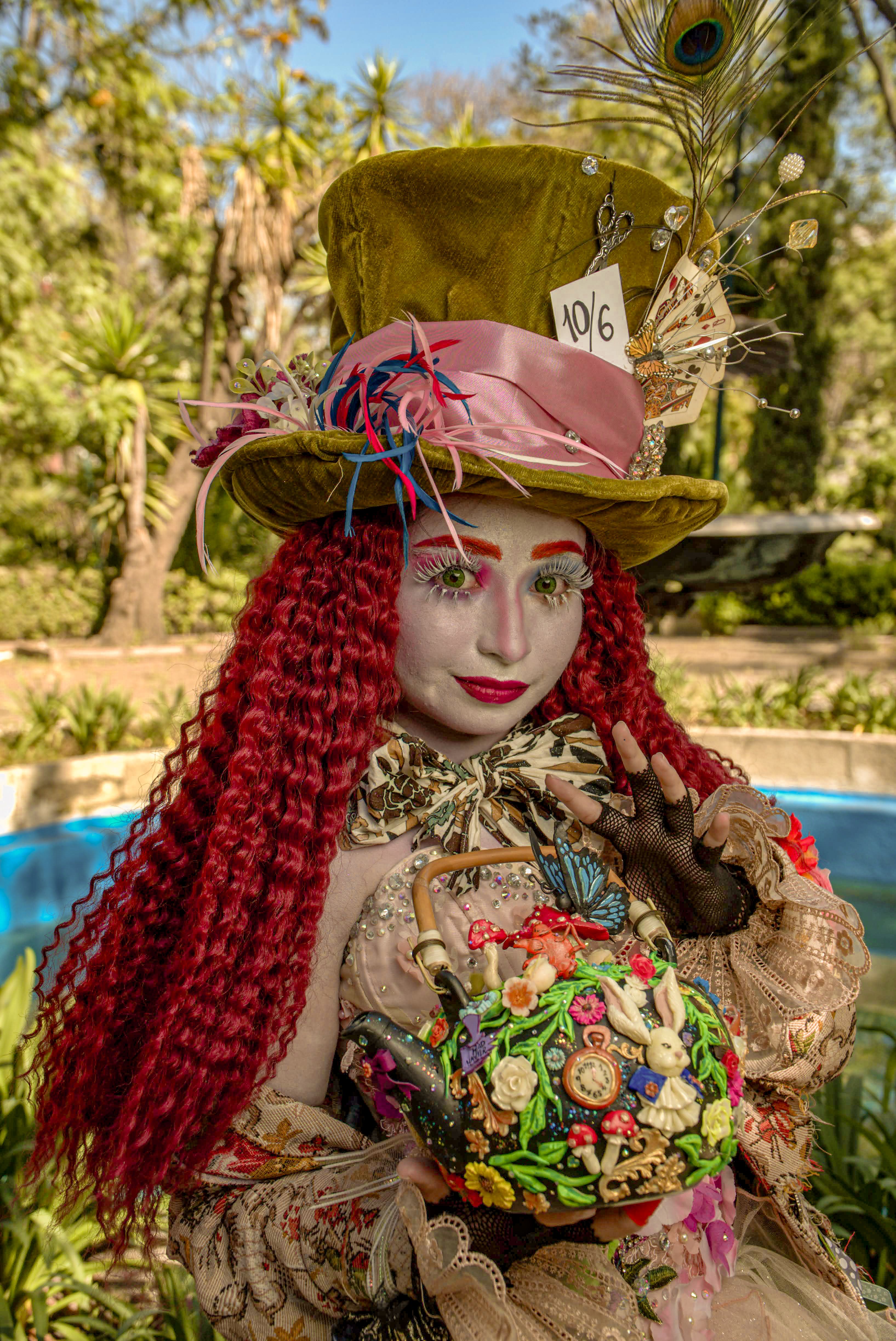 Whimsical Mad Hatter in Vibrant Costume Outdoors · Free Stock Photo