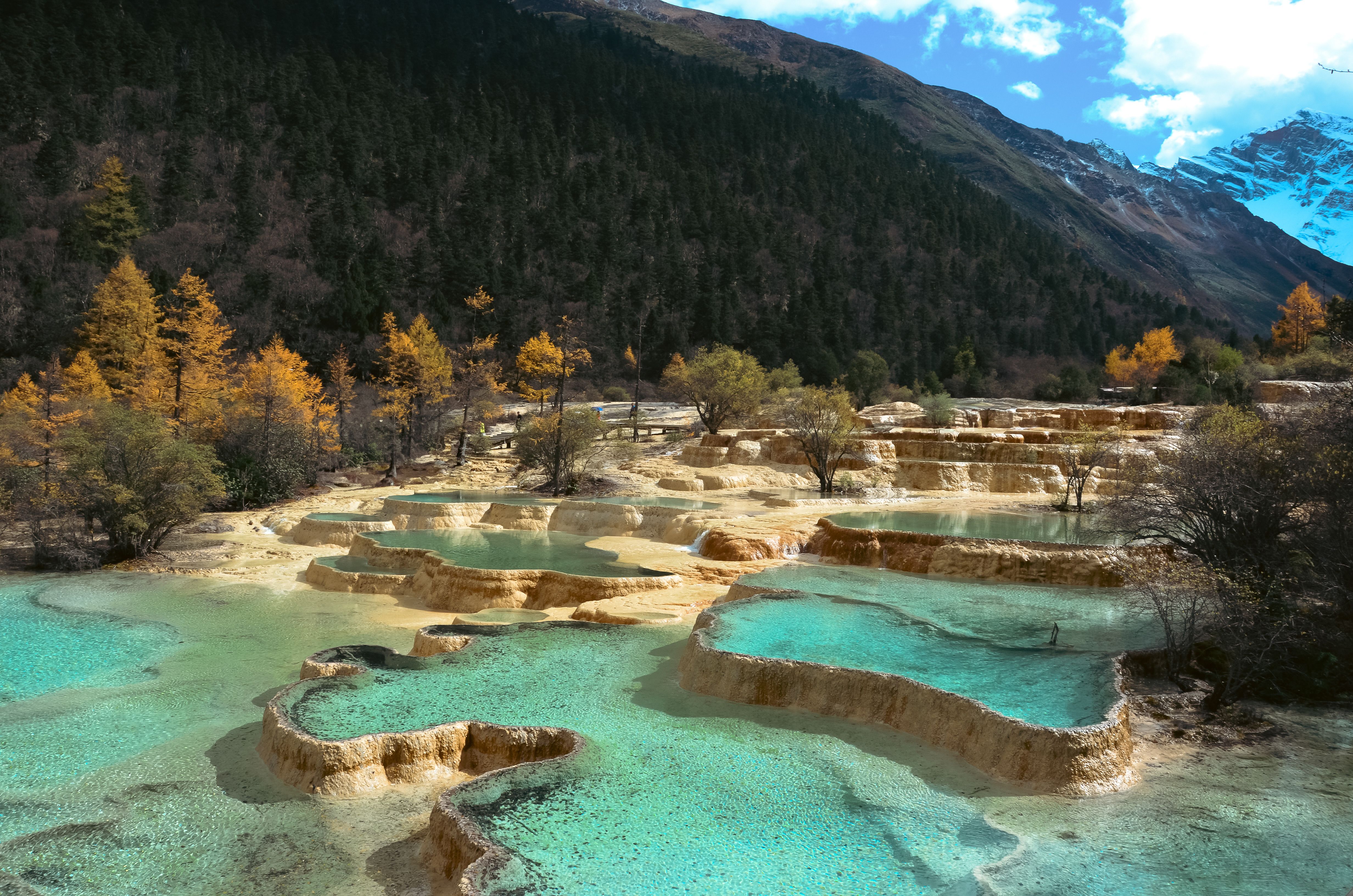 Scenic Terraced Pools in Huanglong Valley · Free Stock Photo