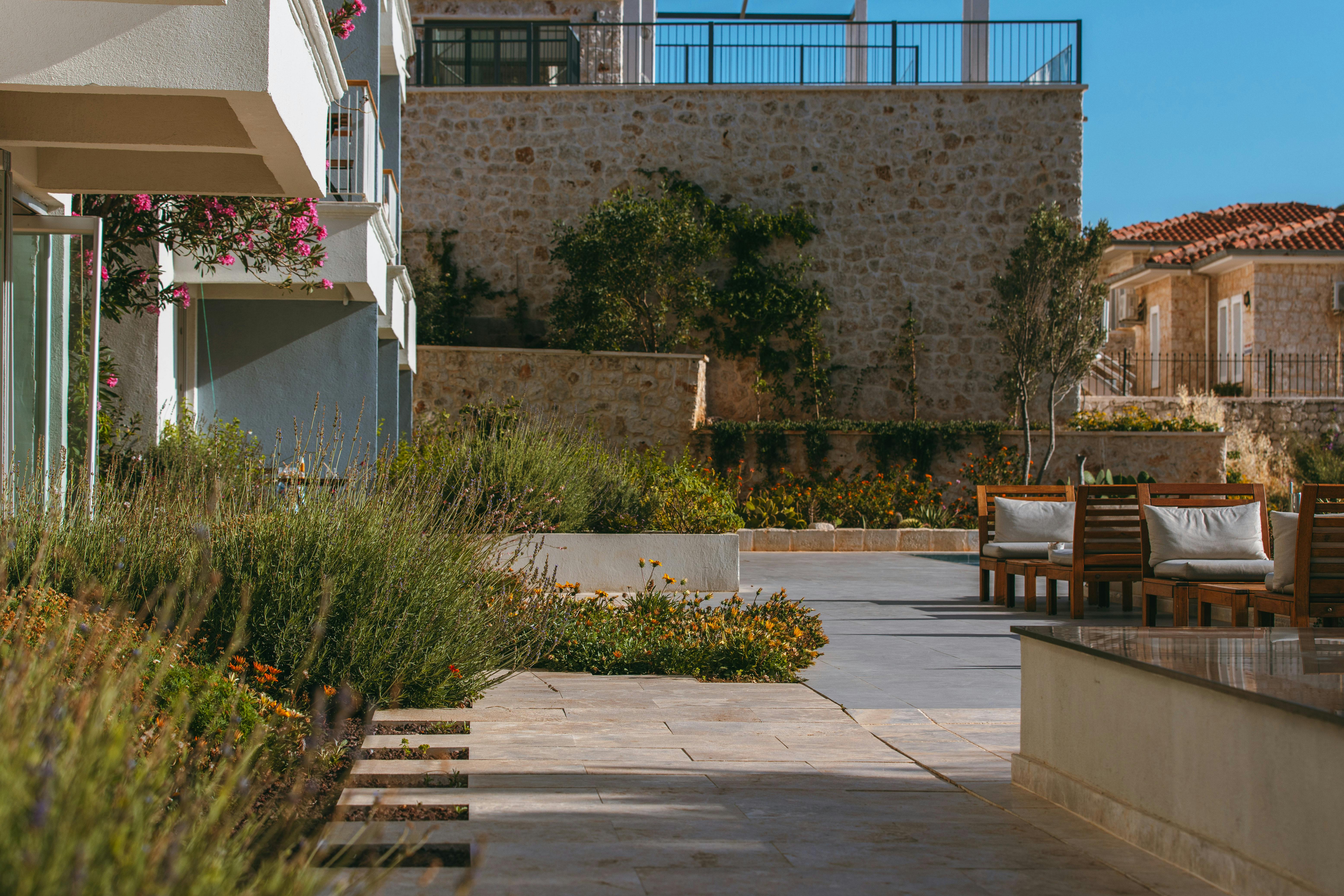 Charming Mediterranean Courtyard with Rustic Architecture · Free Stock ...