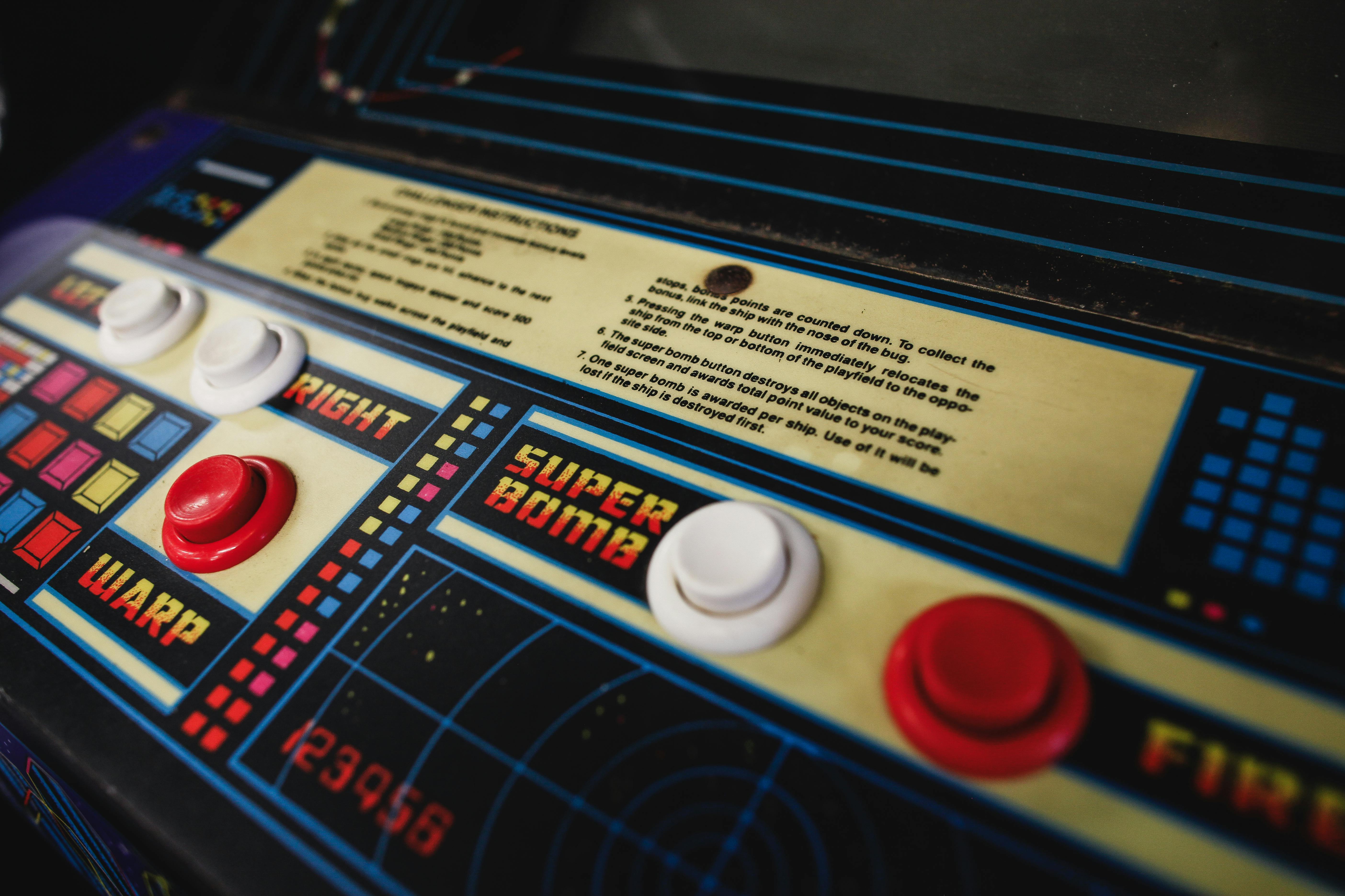 Vibrant Retro Arcade Game Control Panel · Free Stock Photo