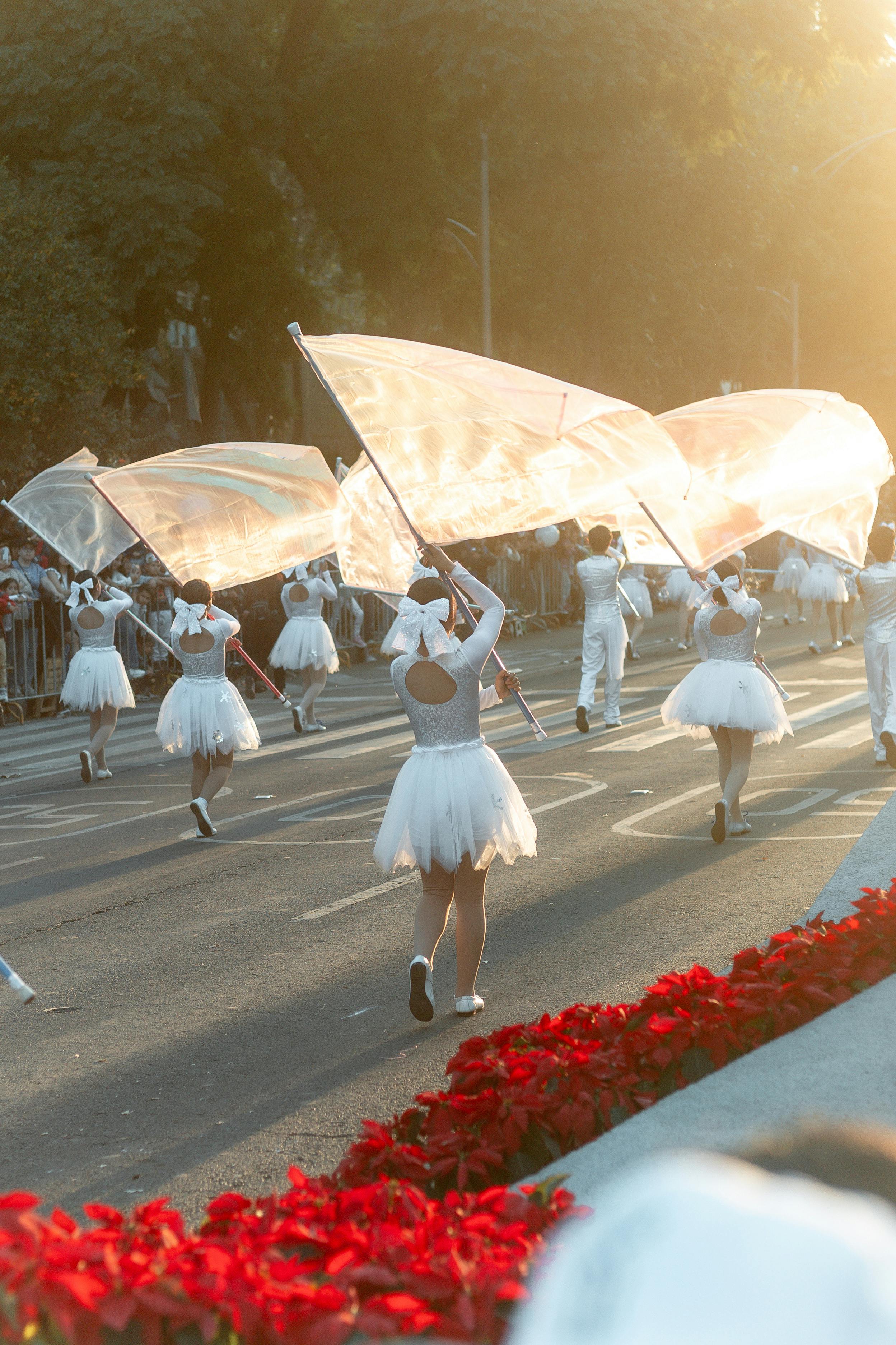 Festive Parade with Performers in Tutu Costumes · Free Stock Photo