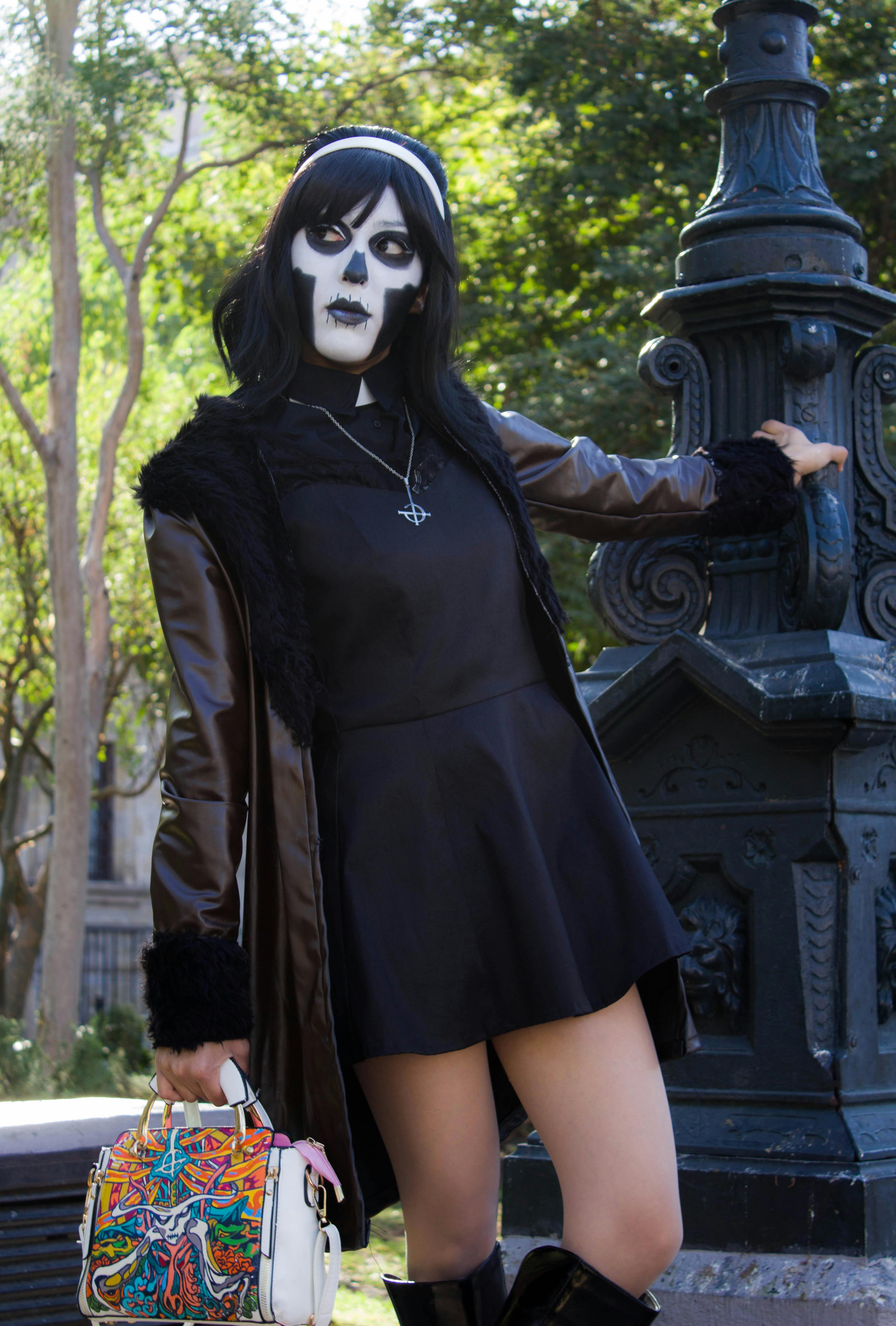 Gothic Outfit Display in Outdoor Setting · Free Stock Photo