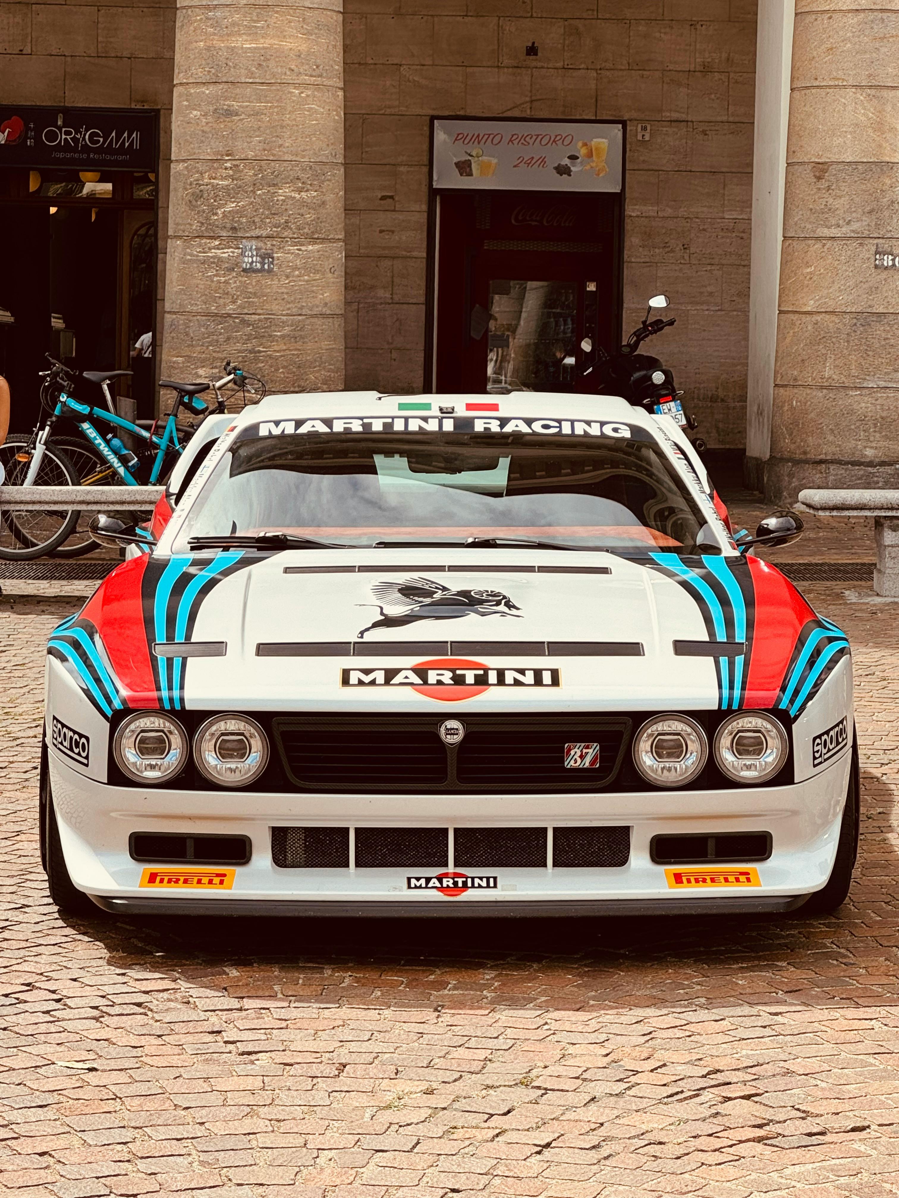 Classic Martini Racing Lancia Car Front View · Free Stock Photo
