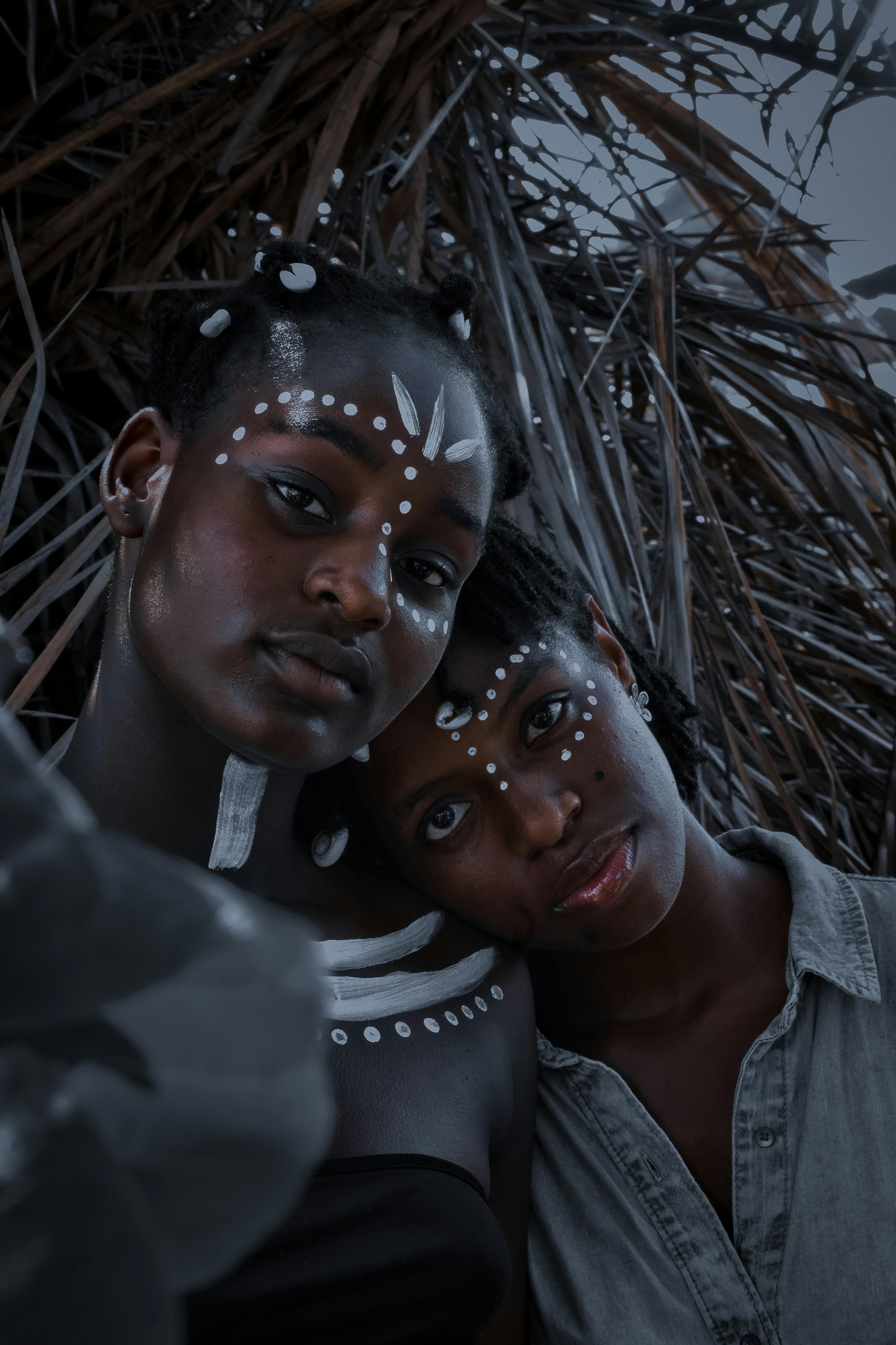 Artistic Portrait of Two Women with Face Paint in Monrovia · Free Stock ...