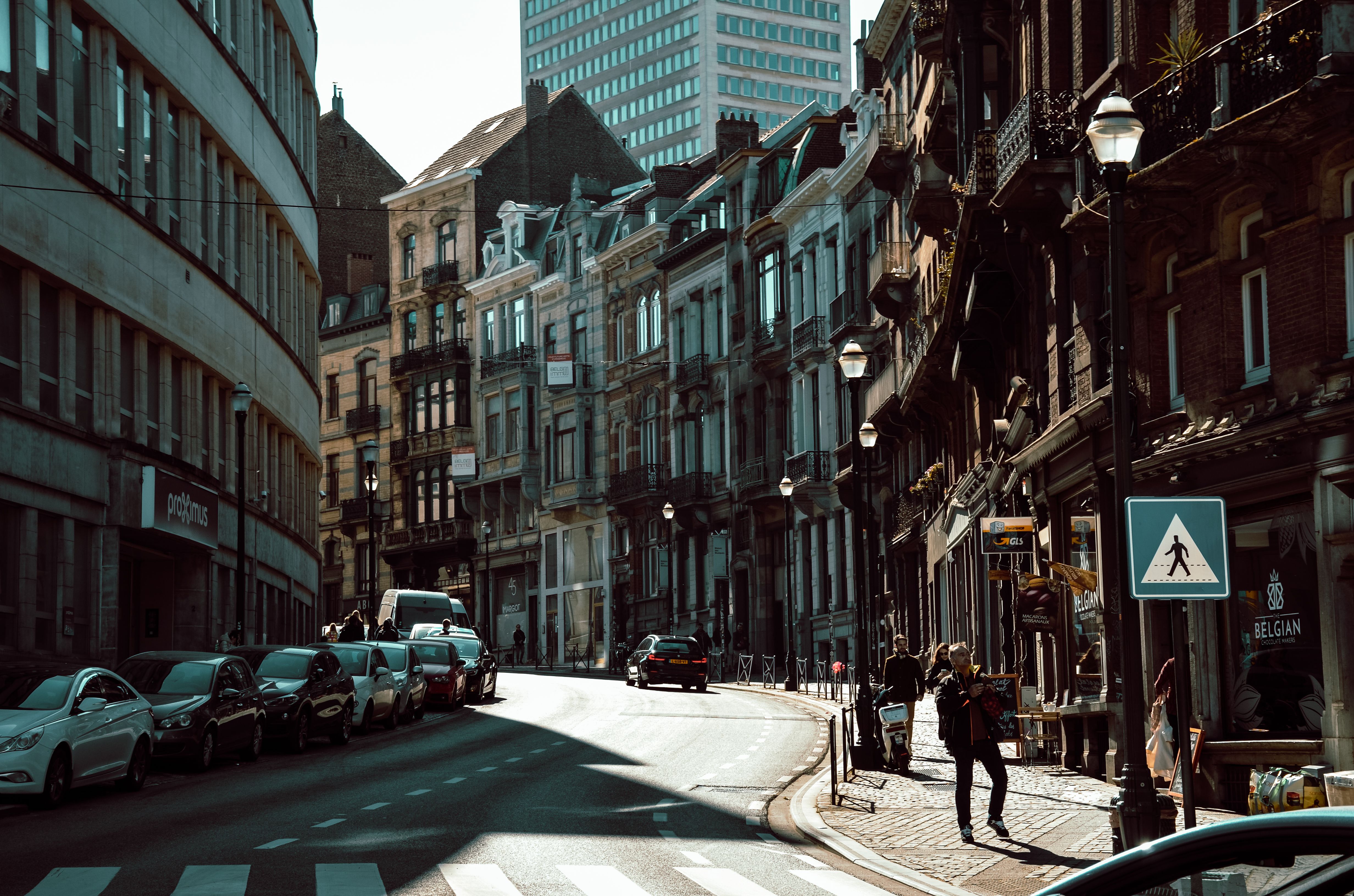 Charming Brussels Street Scene with Historic Architecture · Free Stock ...