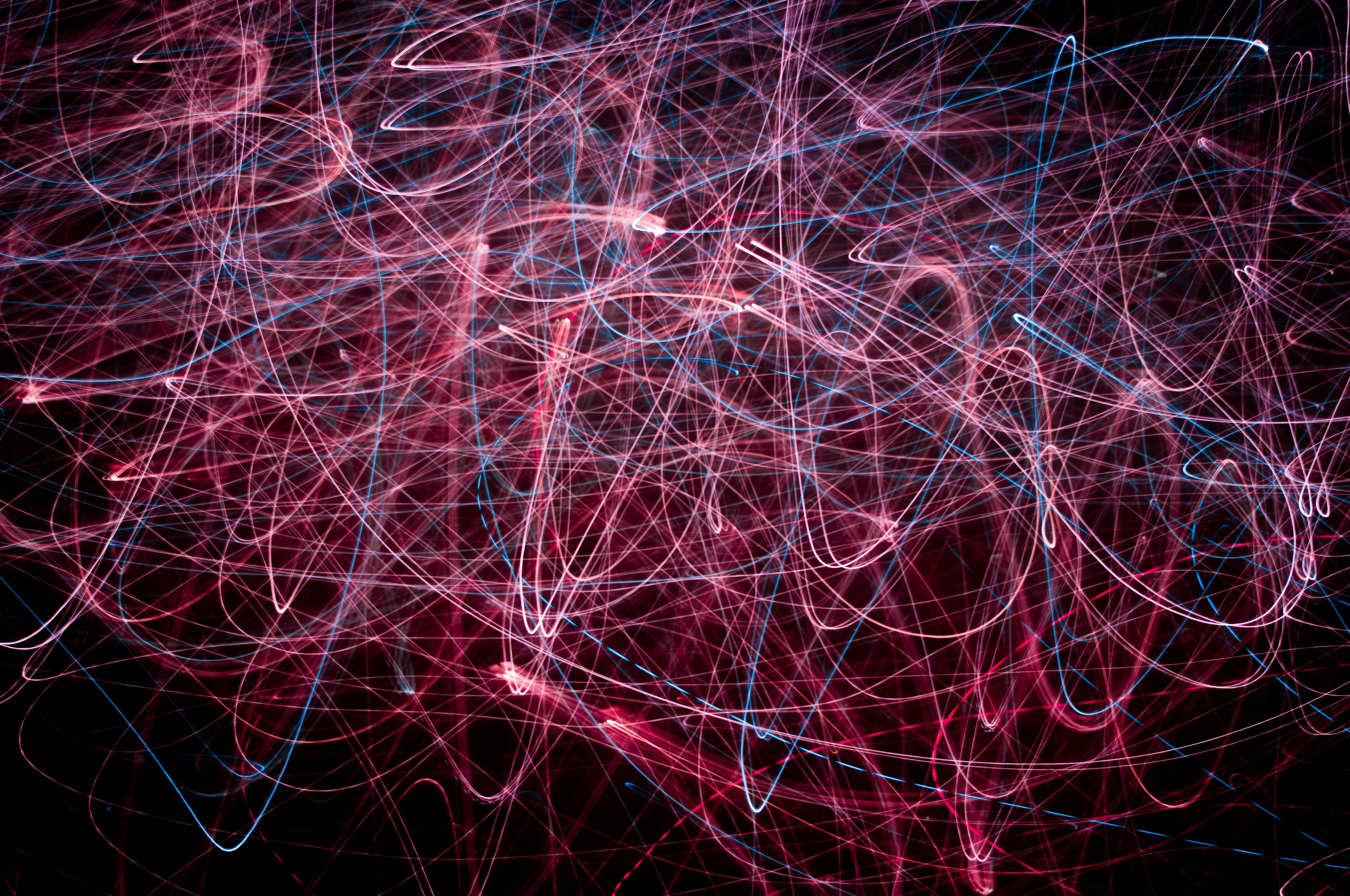 Dynamic Abstract Light Trails on Black Background · Free Stock Photo