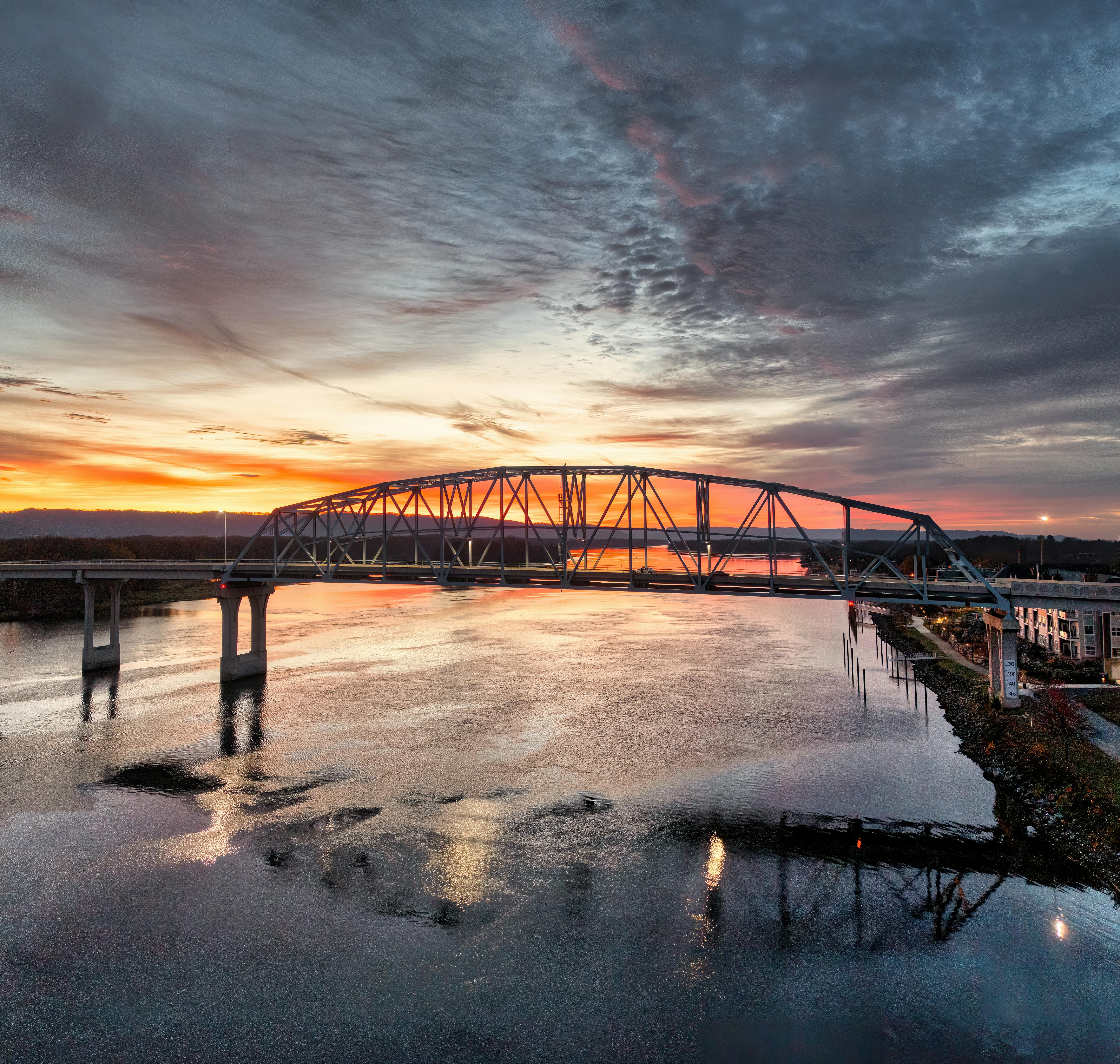 Dramatic Sunrise Over Wabasha Bridge · Free Stock Photo