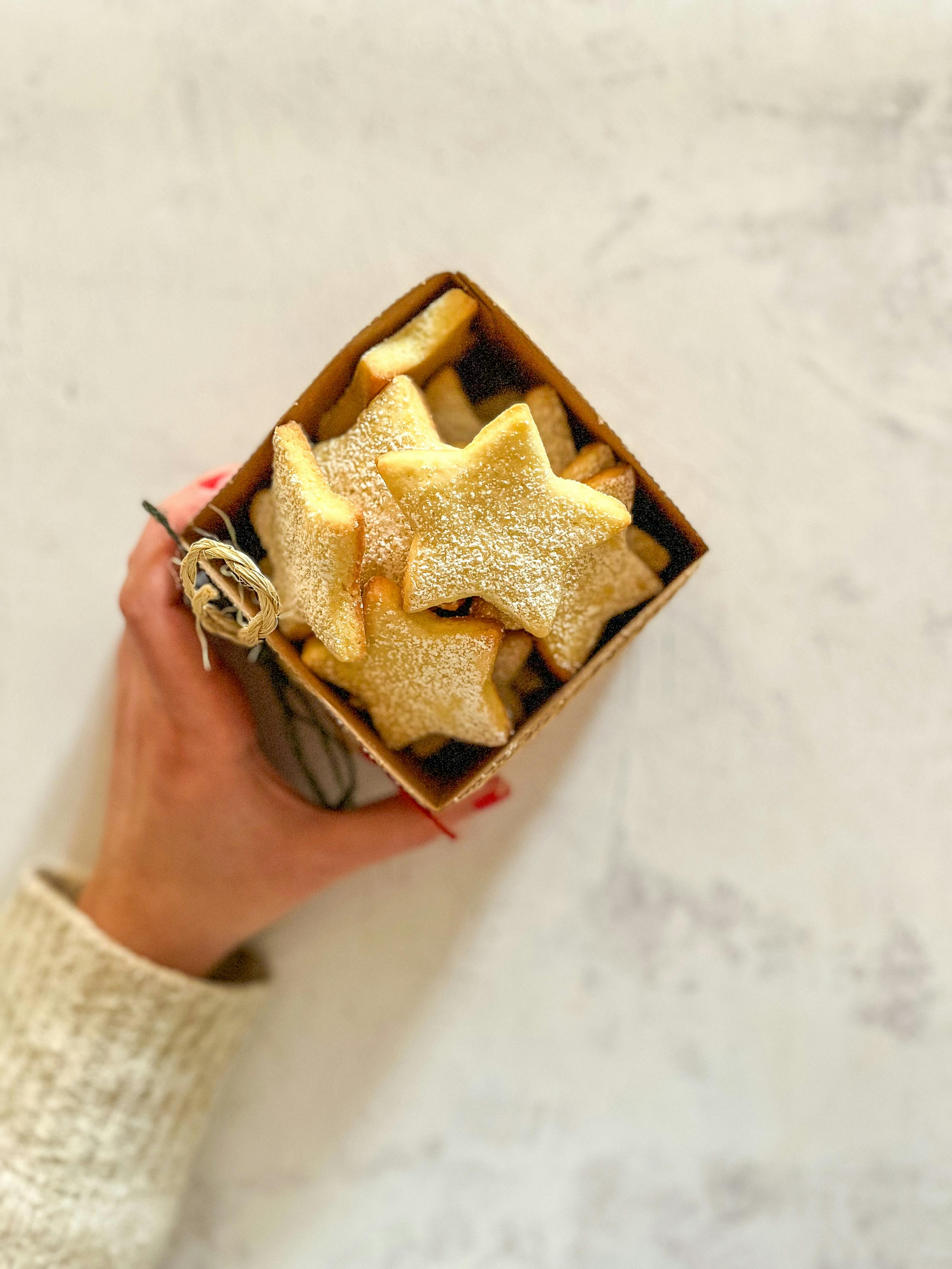 Top View of Homemade Star Shaped Cookies in a Box · Free Stock Photo