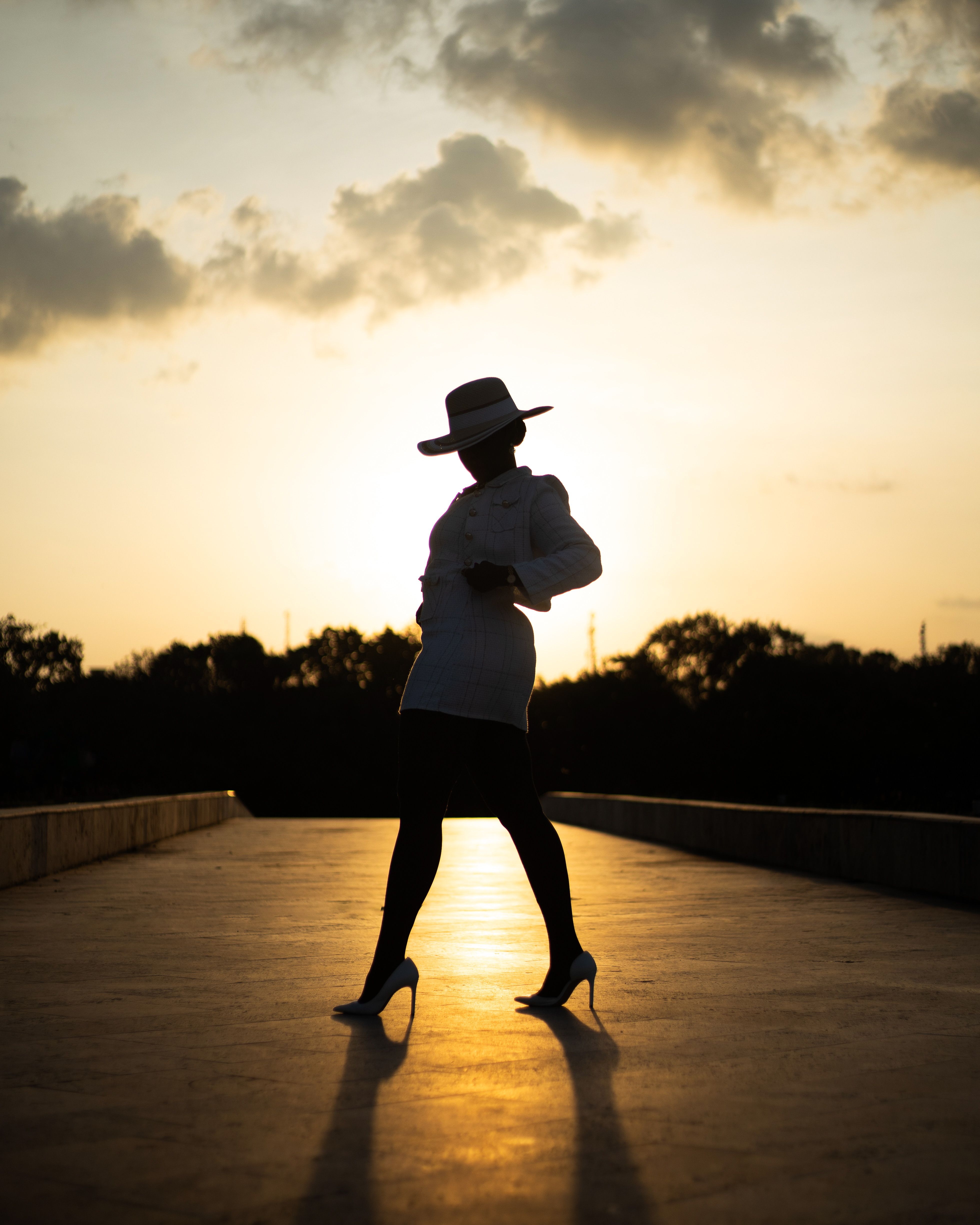 Silhouette of Woman Dancing at Sunset Outdoors · Free Stock Photo