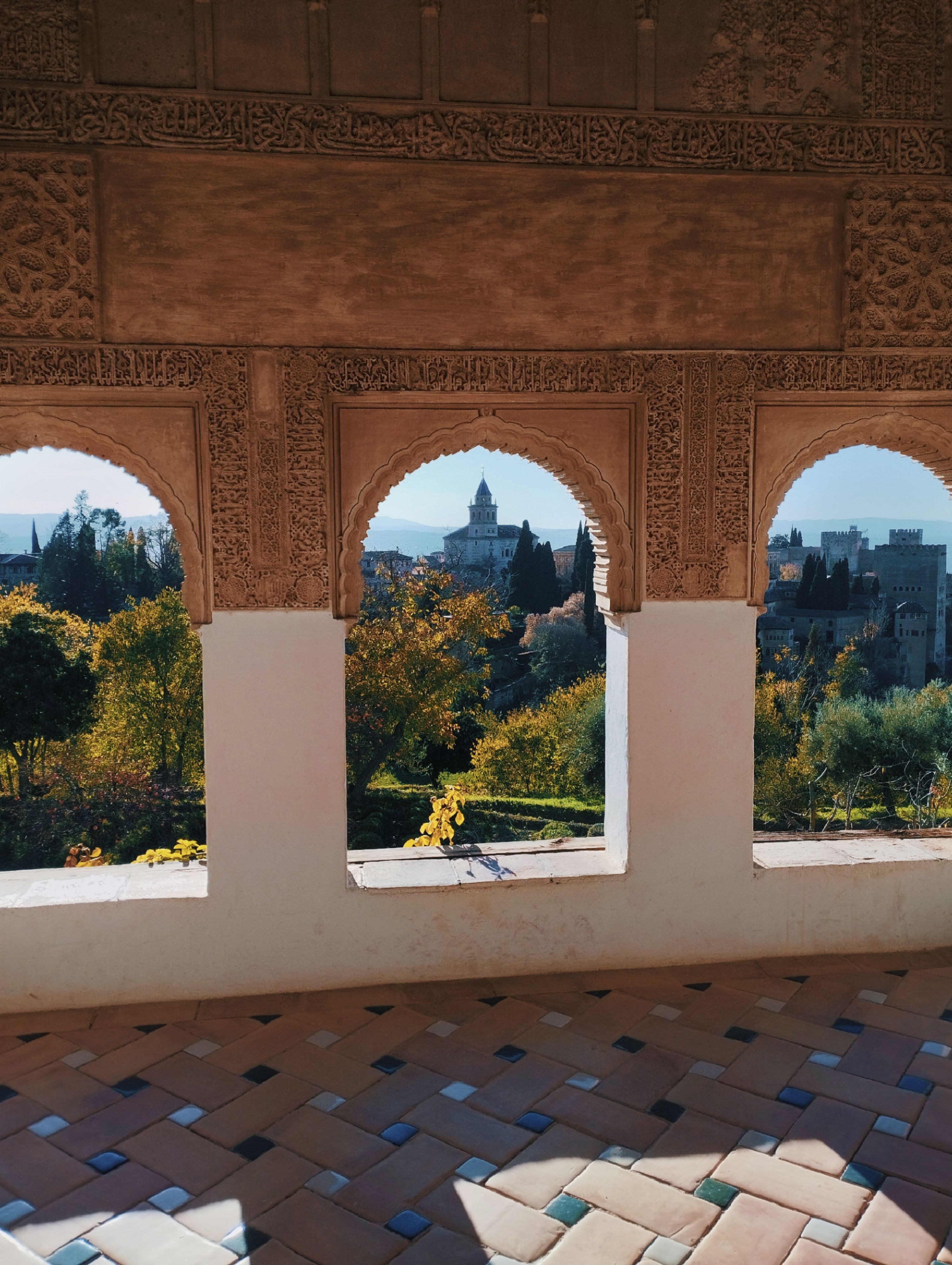 Scenic View Through Ancient Archways at Alhambra · Free Stock Photo