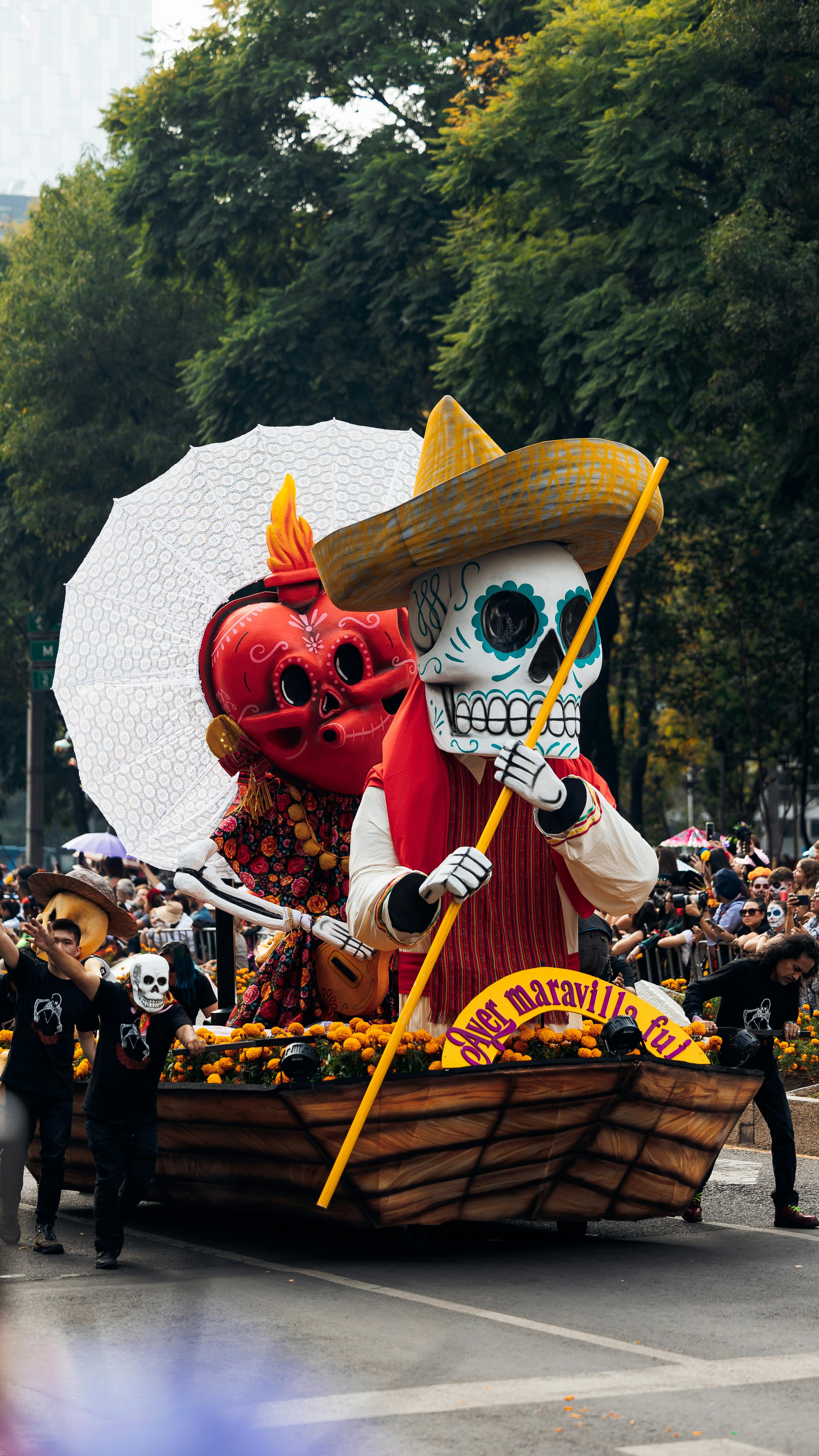 Vibrant Day of the Dead Parade Float · Free Stock Photo
