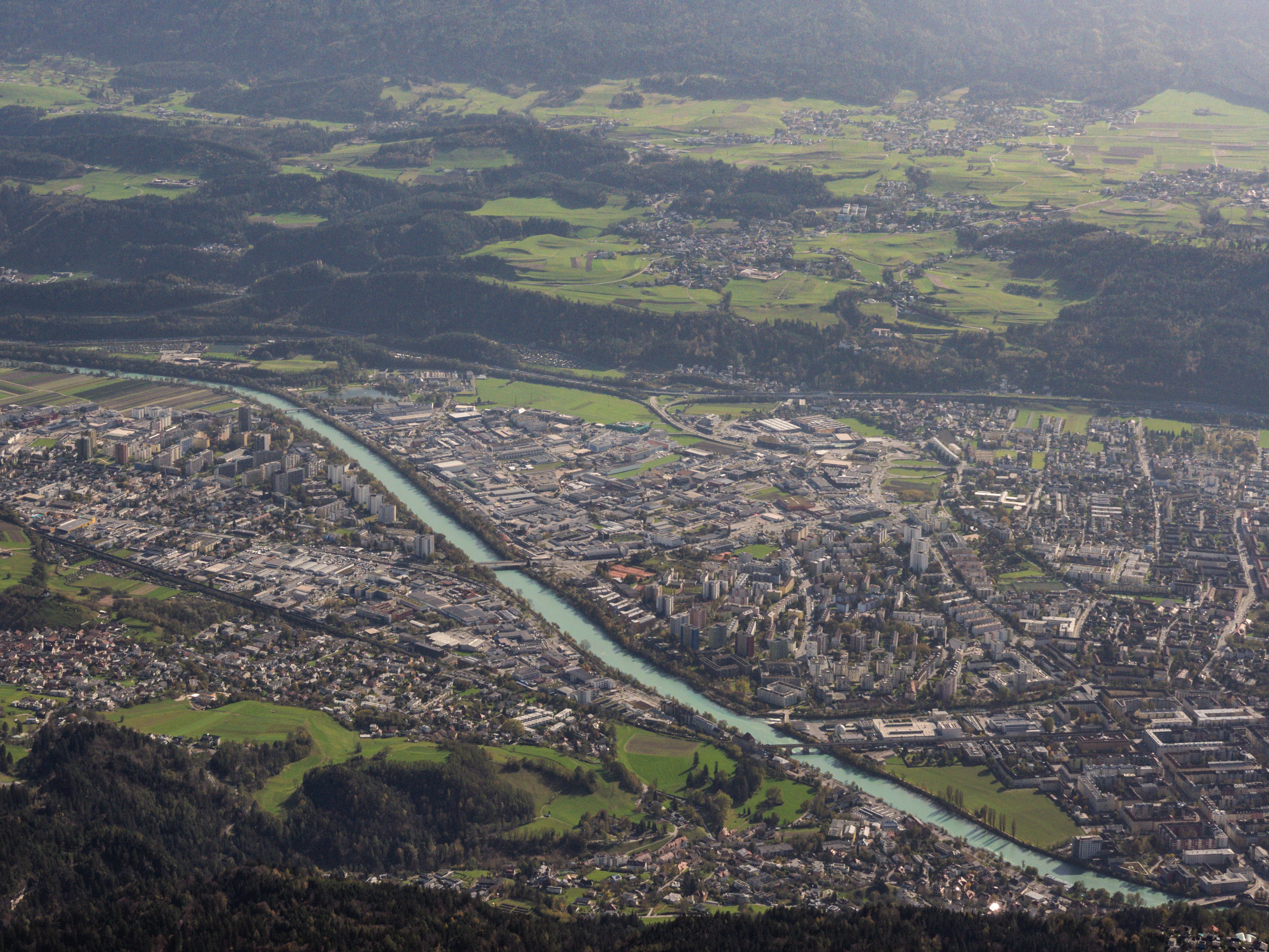 Aerial View of Innsbruck Cityscape and Landscape · Free Stock Photo