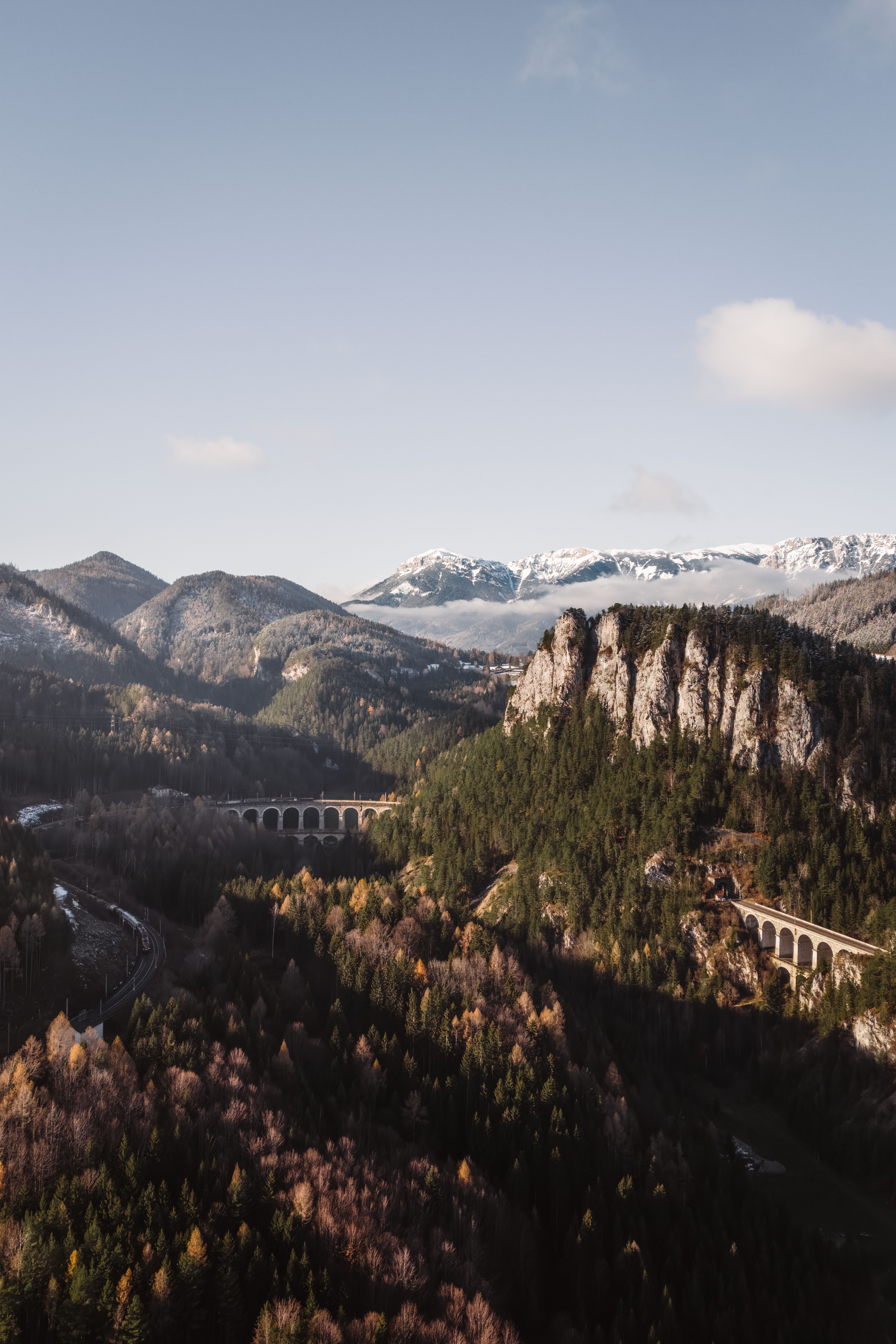 Vista Panorâmica Da Ferrovia E Das Montanhas De Semmering · Foto ...