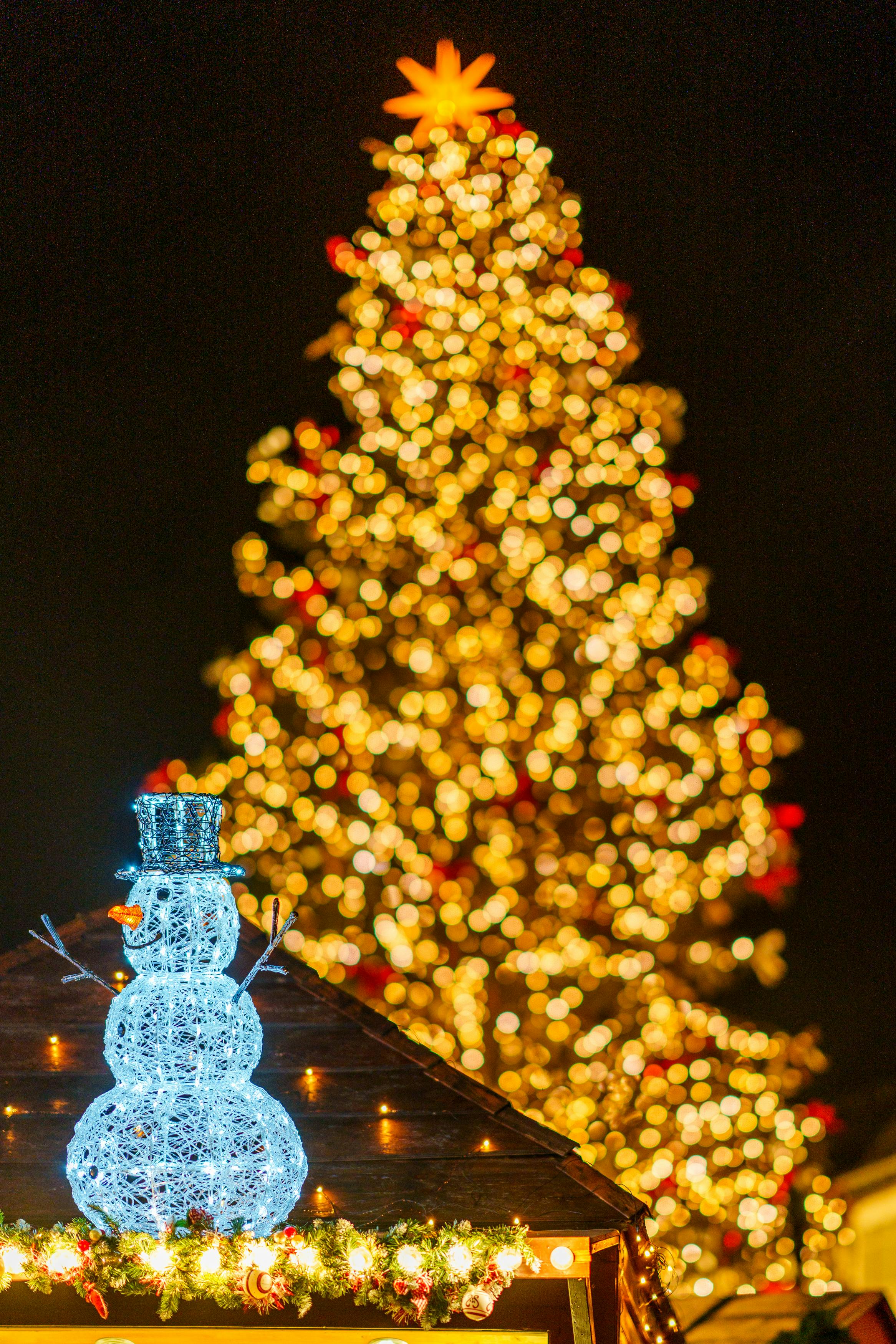 Red and White Snowman Standee Decor · Free Stock Photo