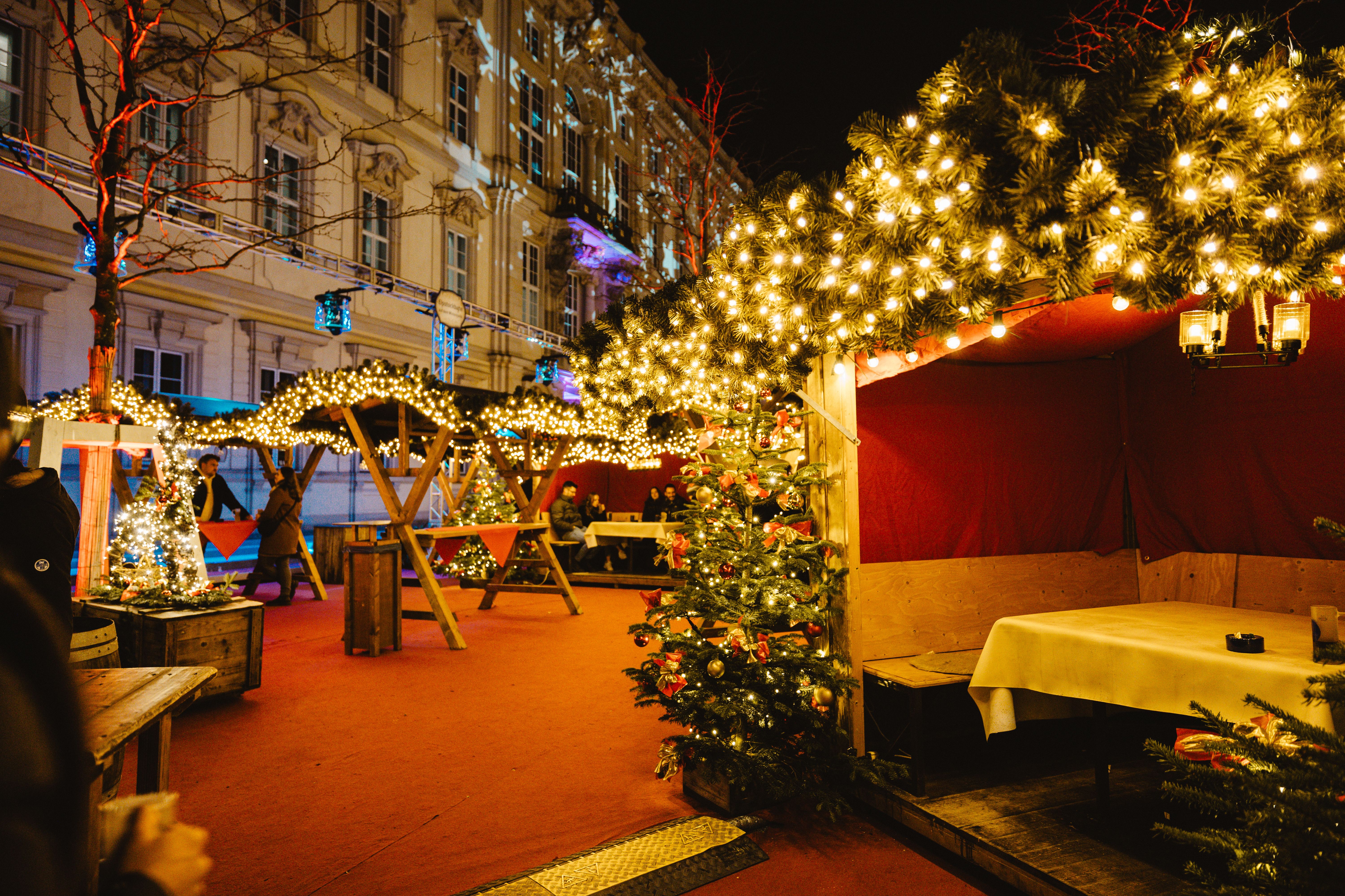 Festive Berlin Christmas Market at Night · Free Stock Photo