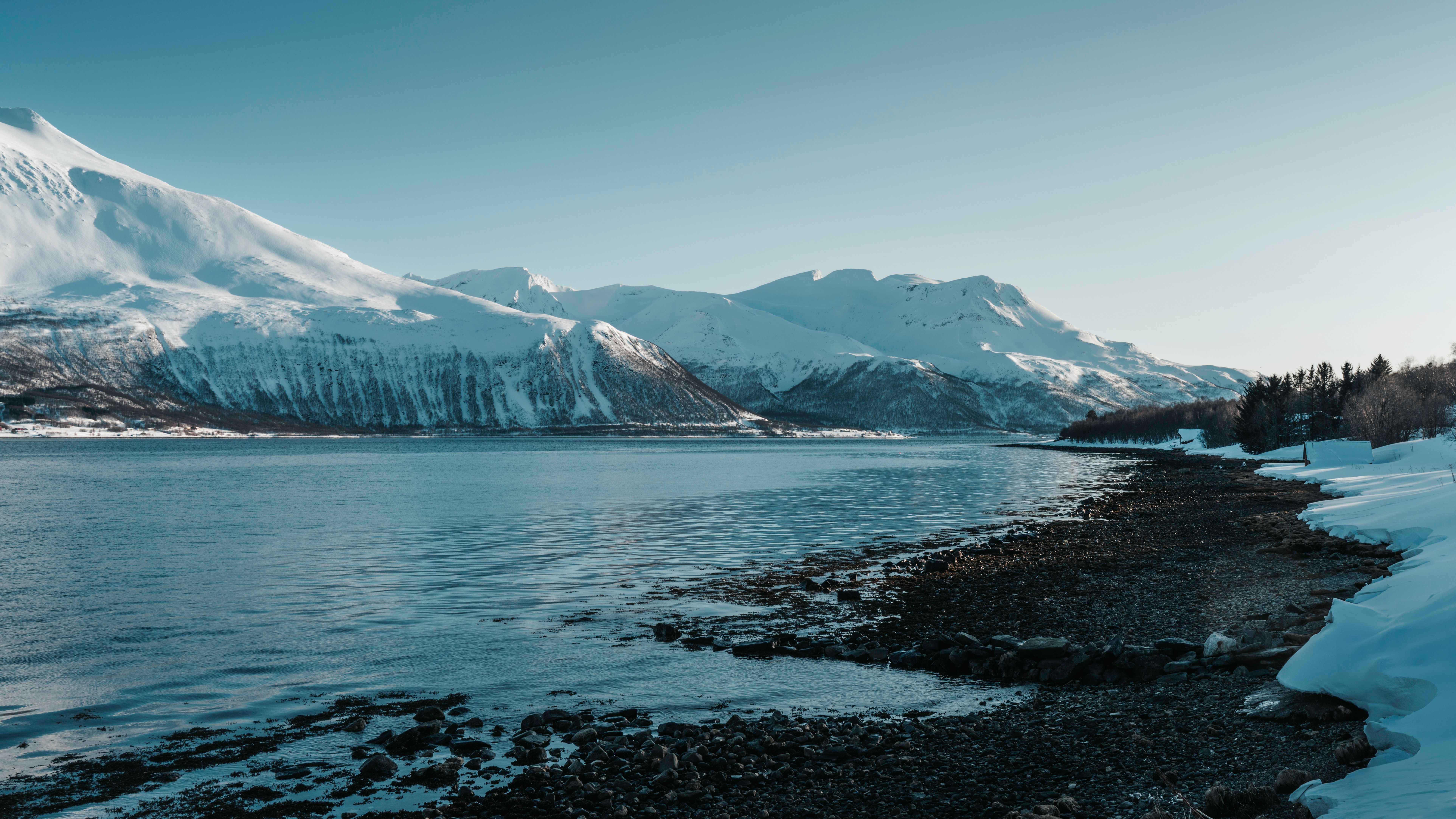 Snow-Capped Mountain Landscape by Tranquil Lake · Free Stock Photo