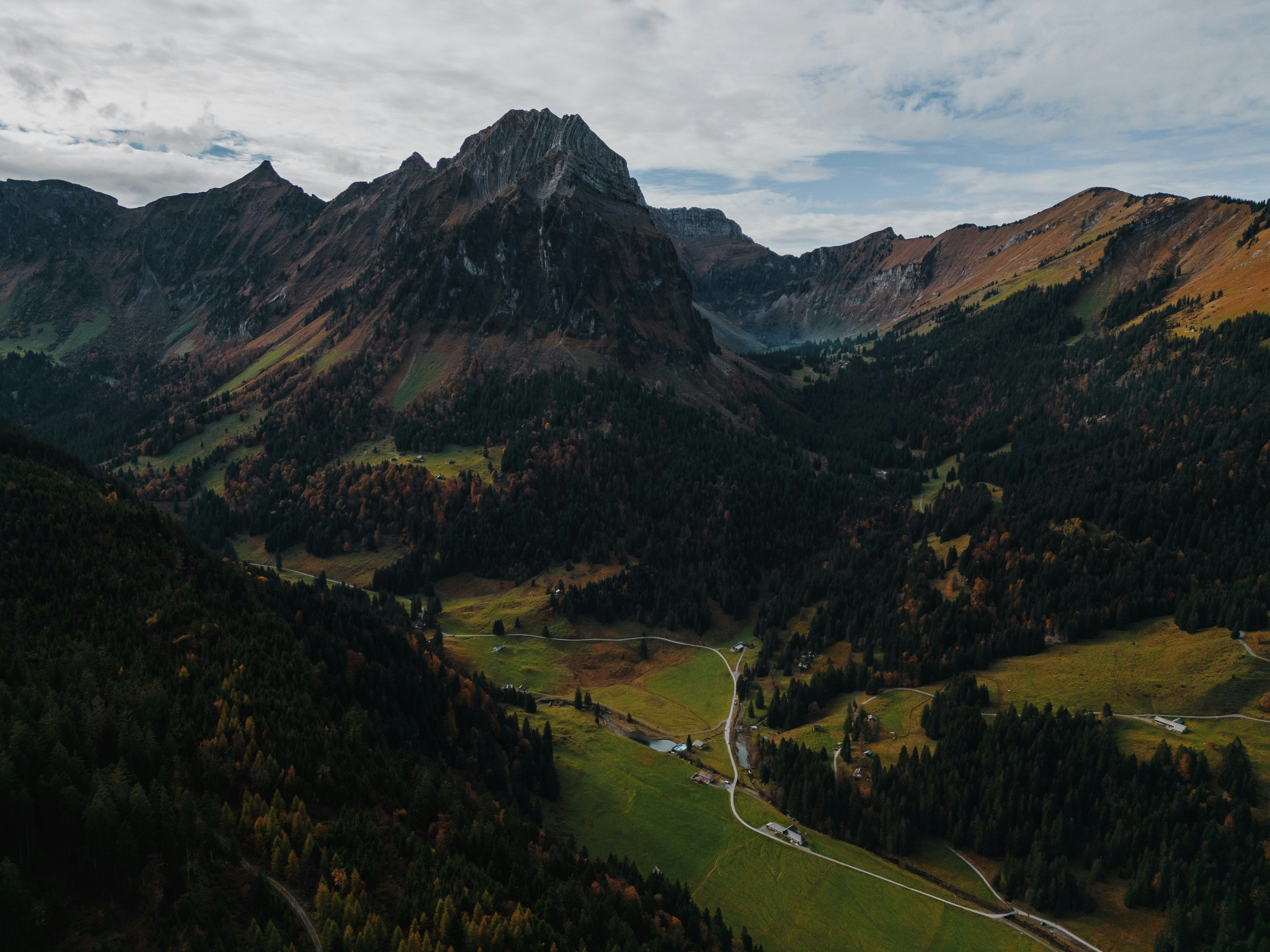 Breathtaking Aerial View of Glarus Nord Mountains · Free Stock Photo