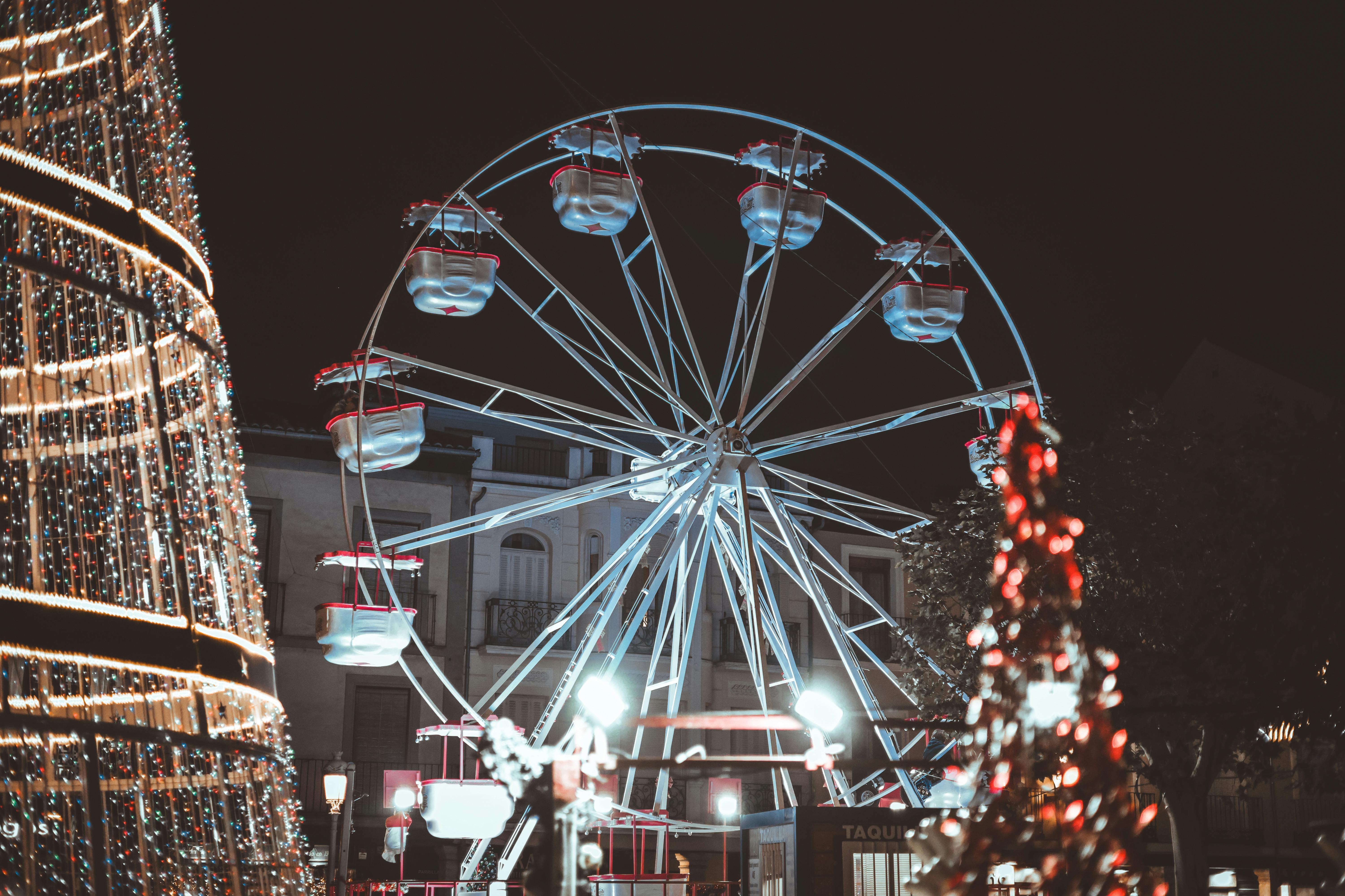 Festive Christmas Ferris Wheel in a City · Free Stock Photo