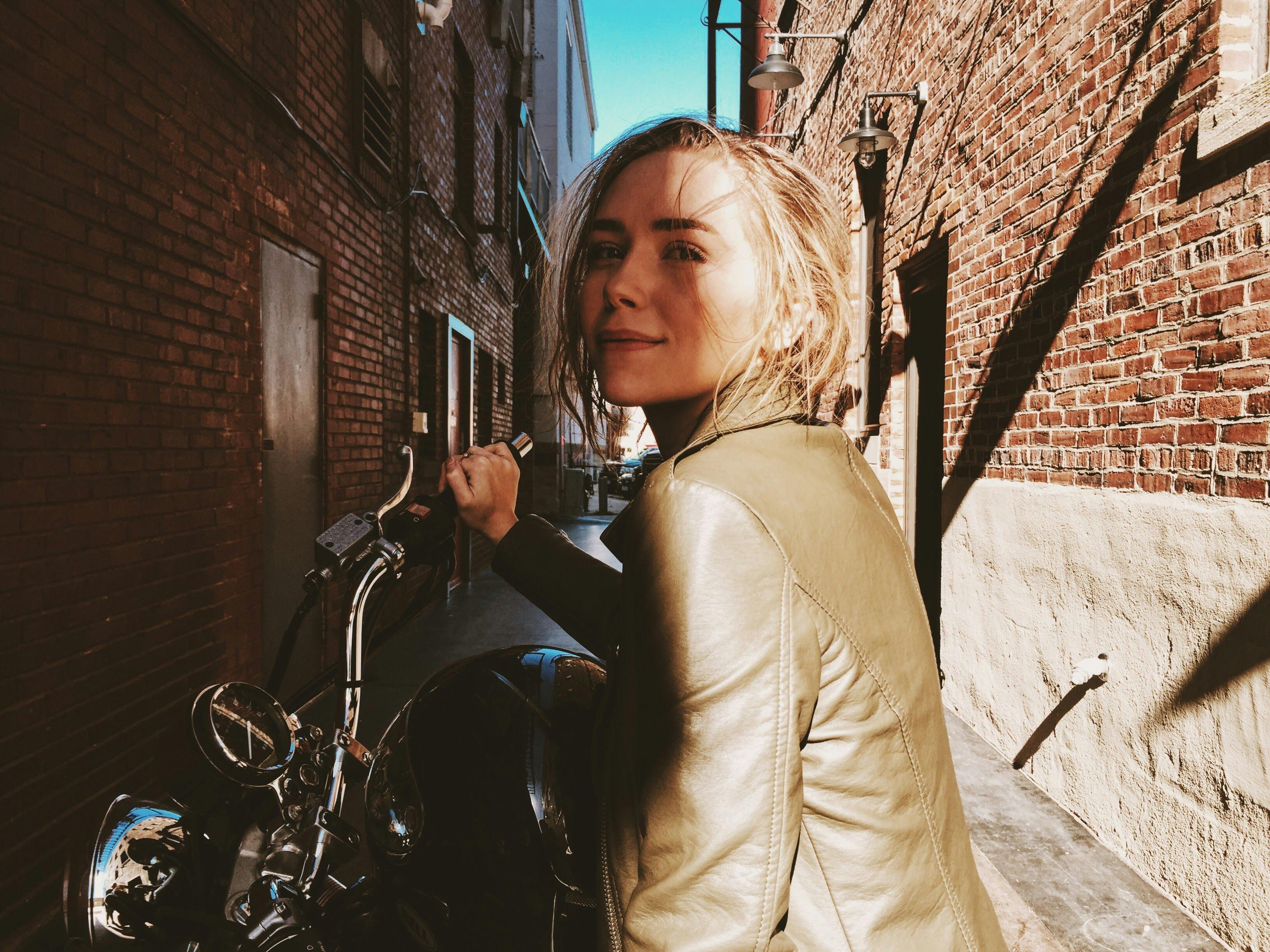 Urban Biker Chic in Atlanta Alleyway · Free Stock Photo