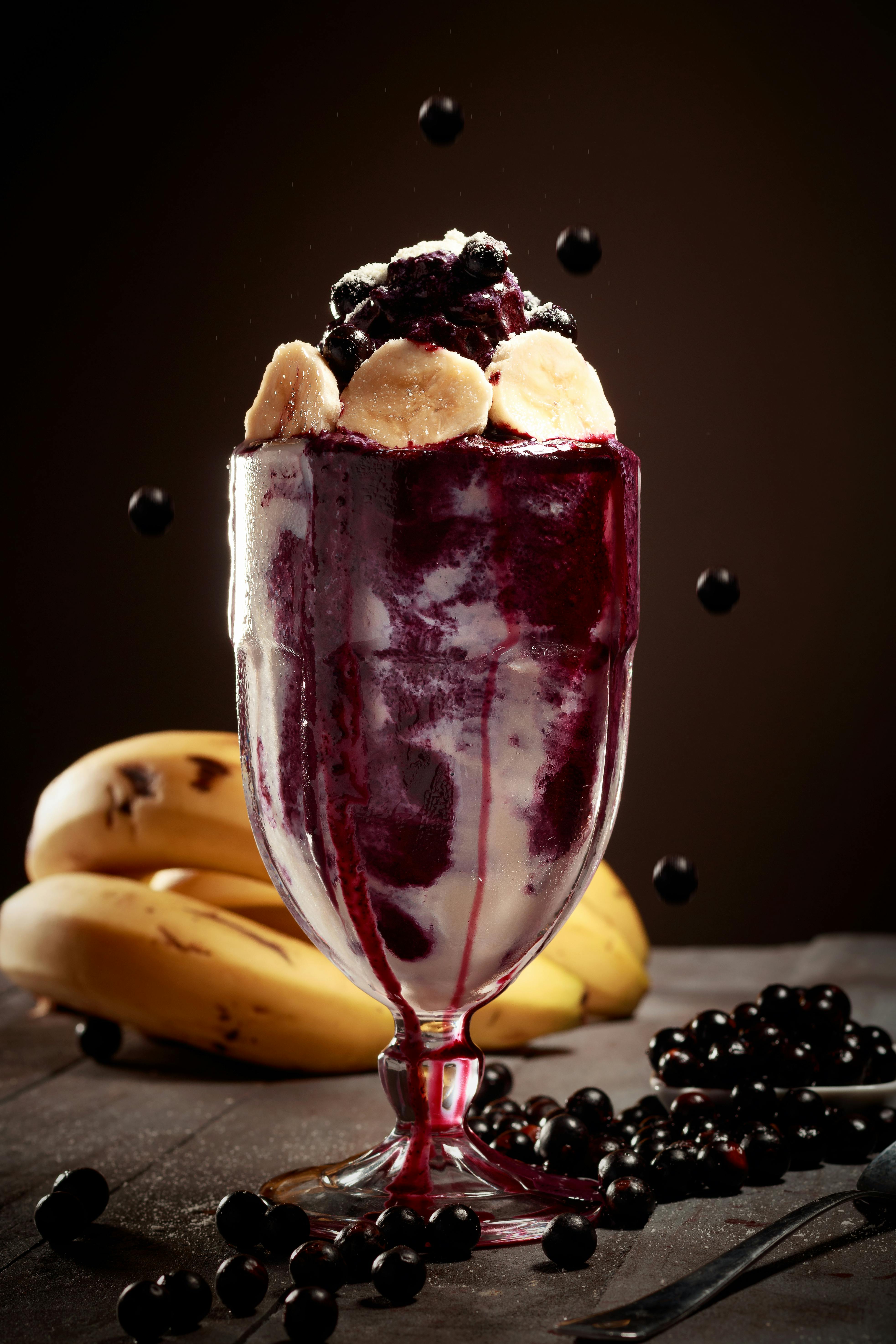Delicious Açaí Berry Ice Cream Sundae · Free Stock Photo