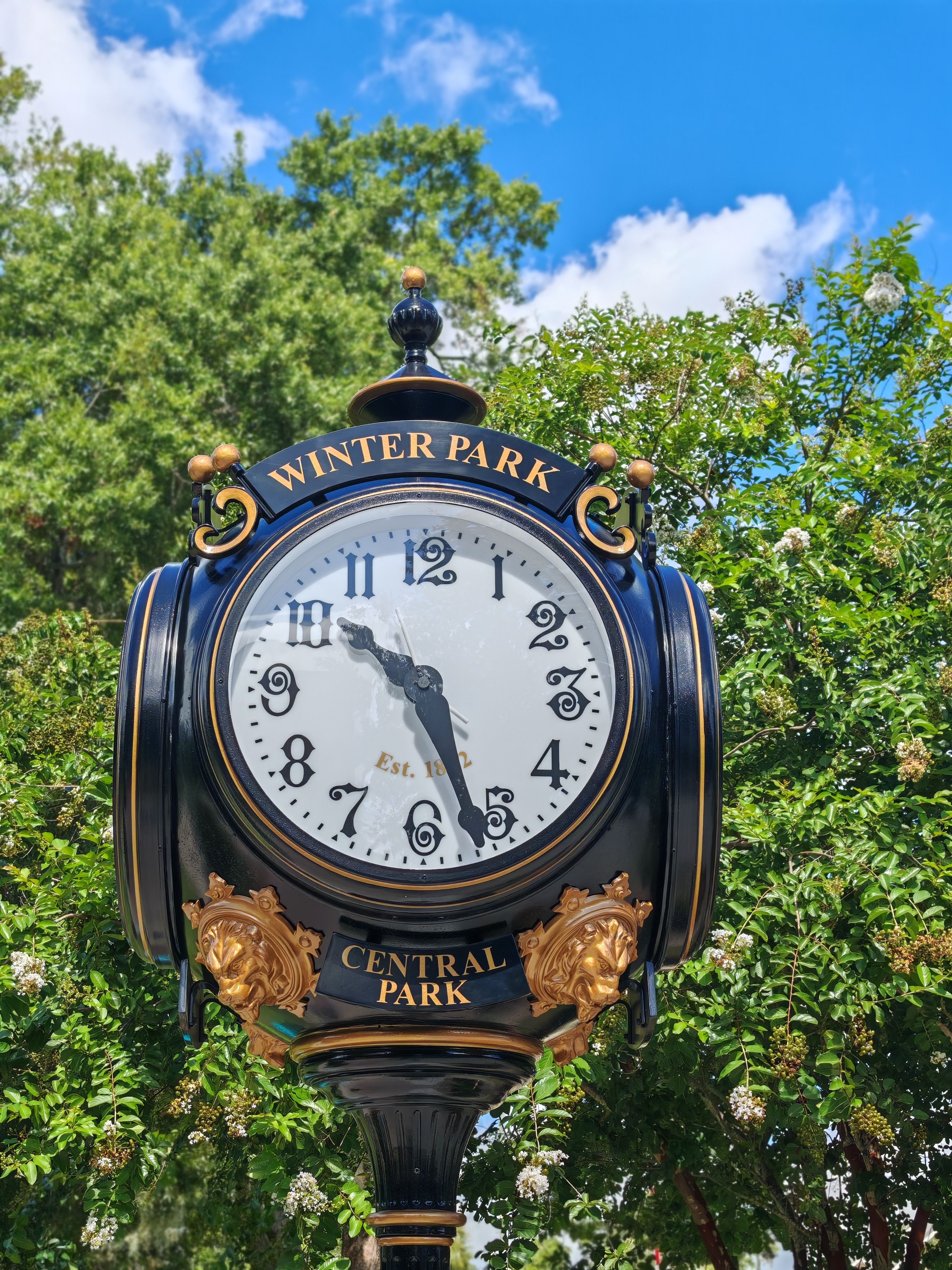 Vintage Clock in Central Park, Winter Park · Free Stock Photo