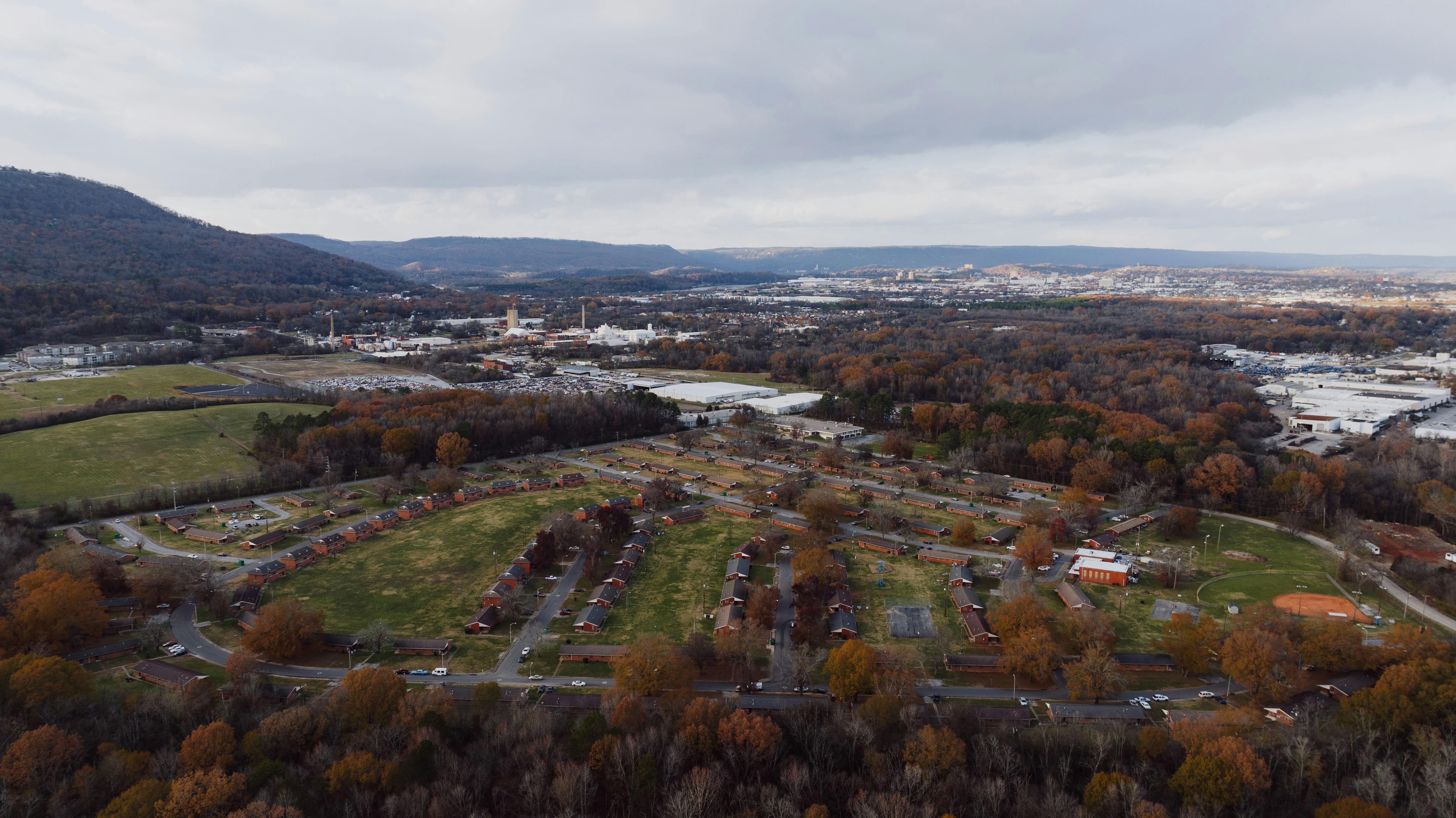 Aerial View of Fall Landscape in Chattanooga · Free Stock Photo