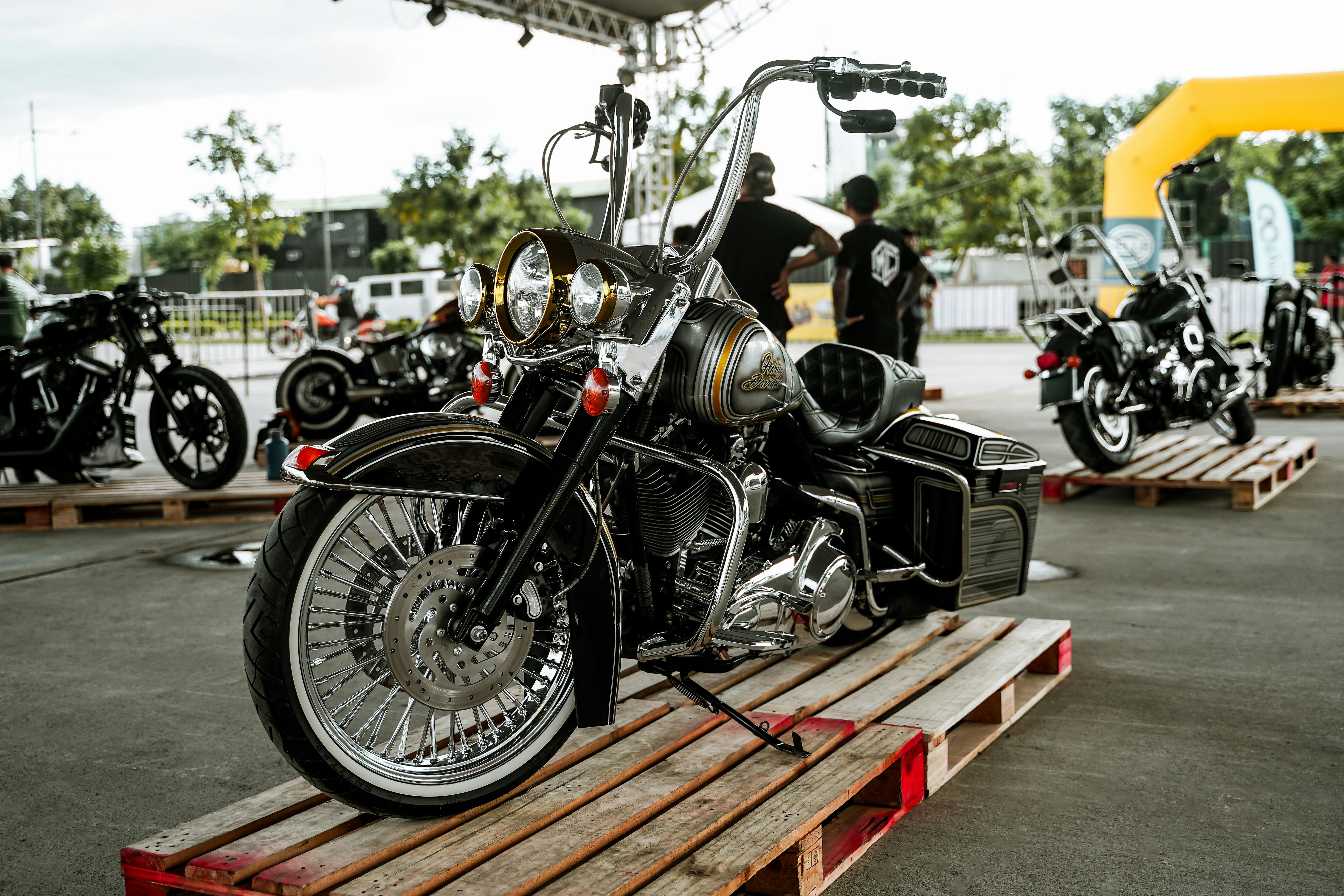 Custom Motorcycle Display at Motorcycle Event · Free Stock Photo