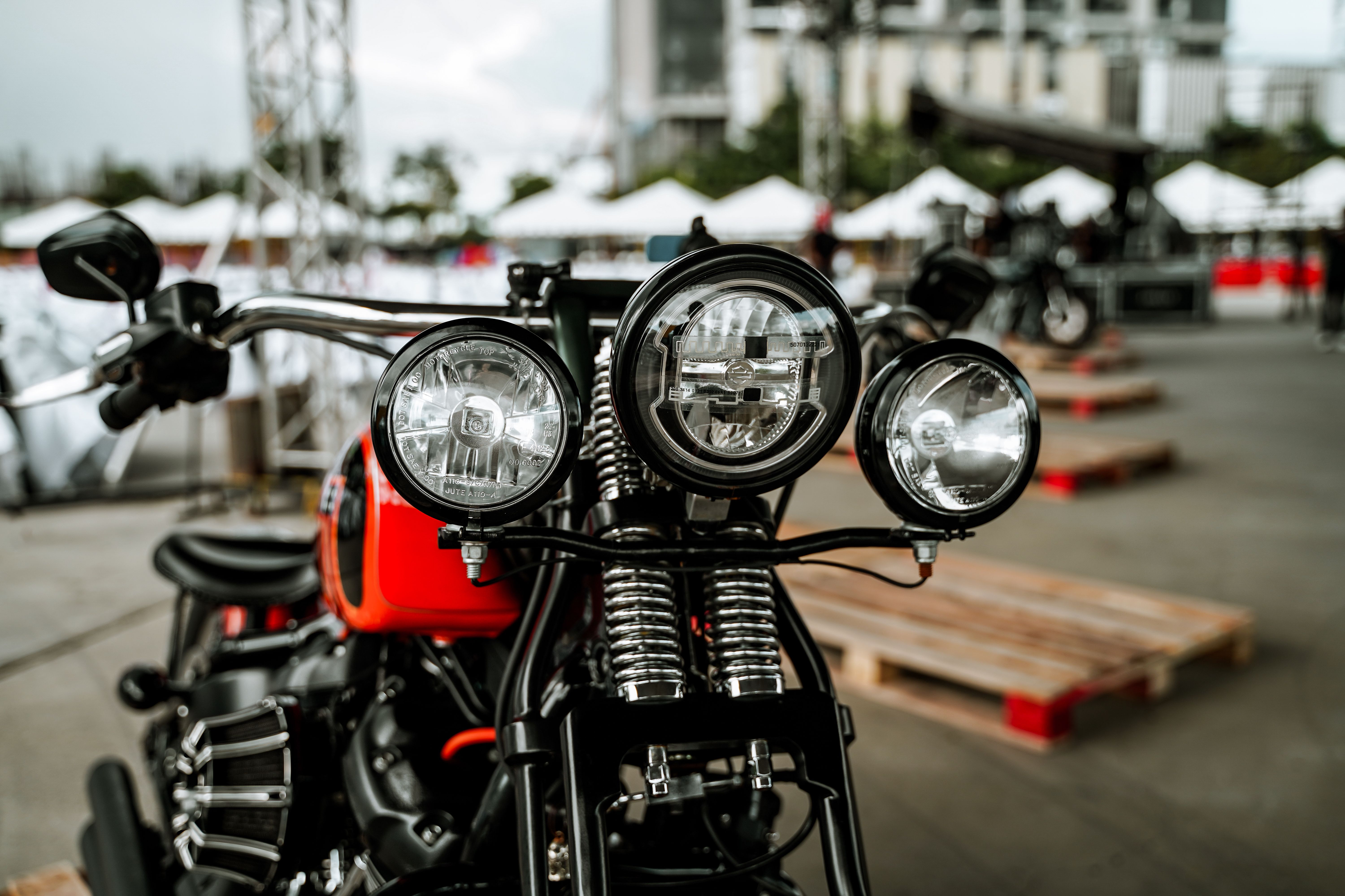 Motocicleta Clásica En Un Evento Al Aire Libre En La Ciudad De Quezón ...
