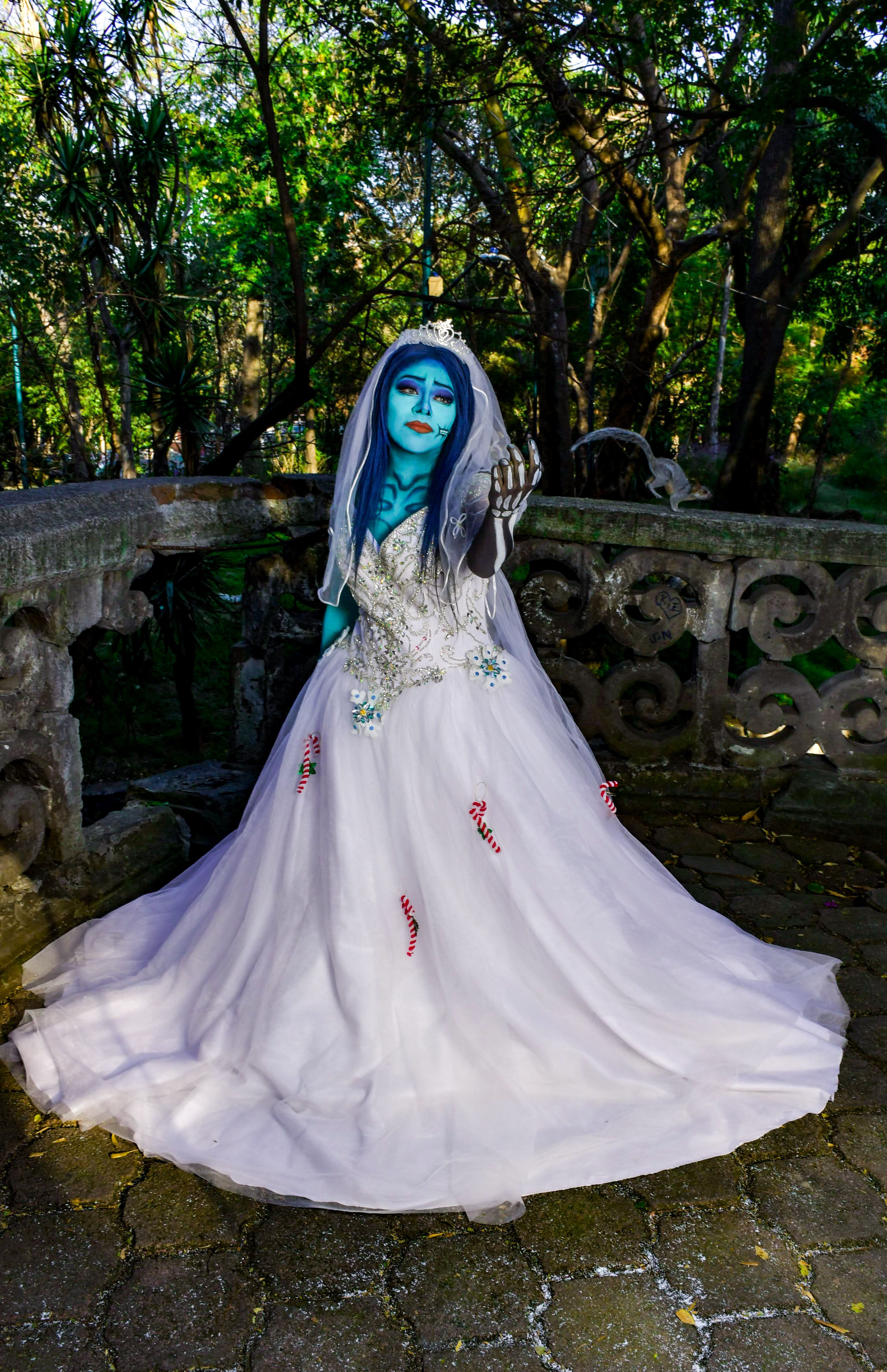 Gothic Blue Bride in Enchanted Forest Setting · Free Stock Photo