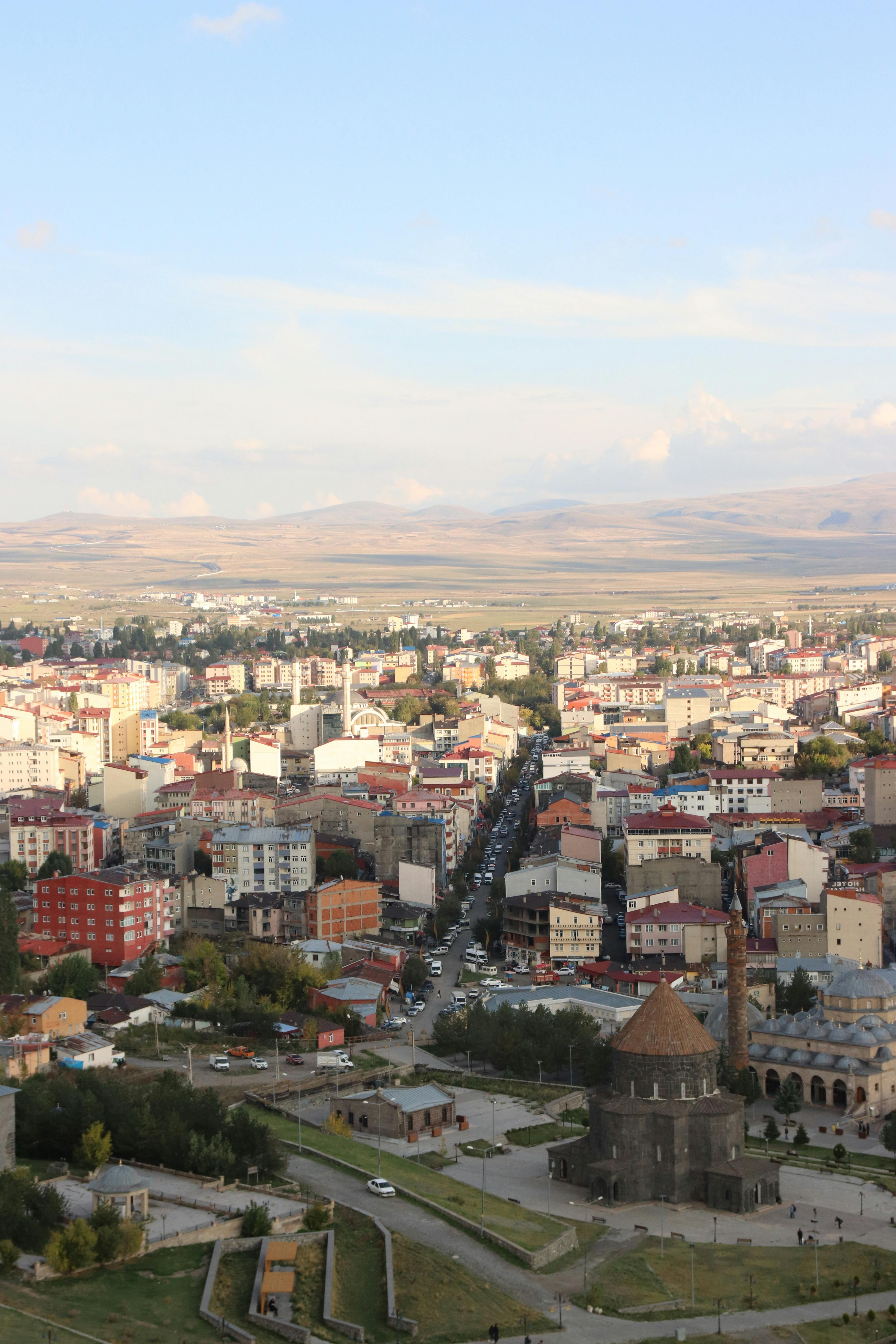 Aerial View of Kars Cityscape at Sunset · Free Stock Photo