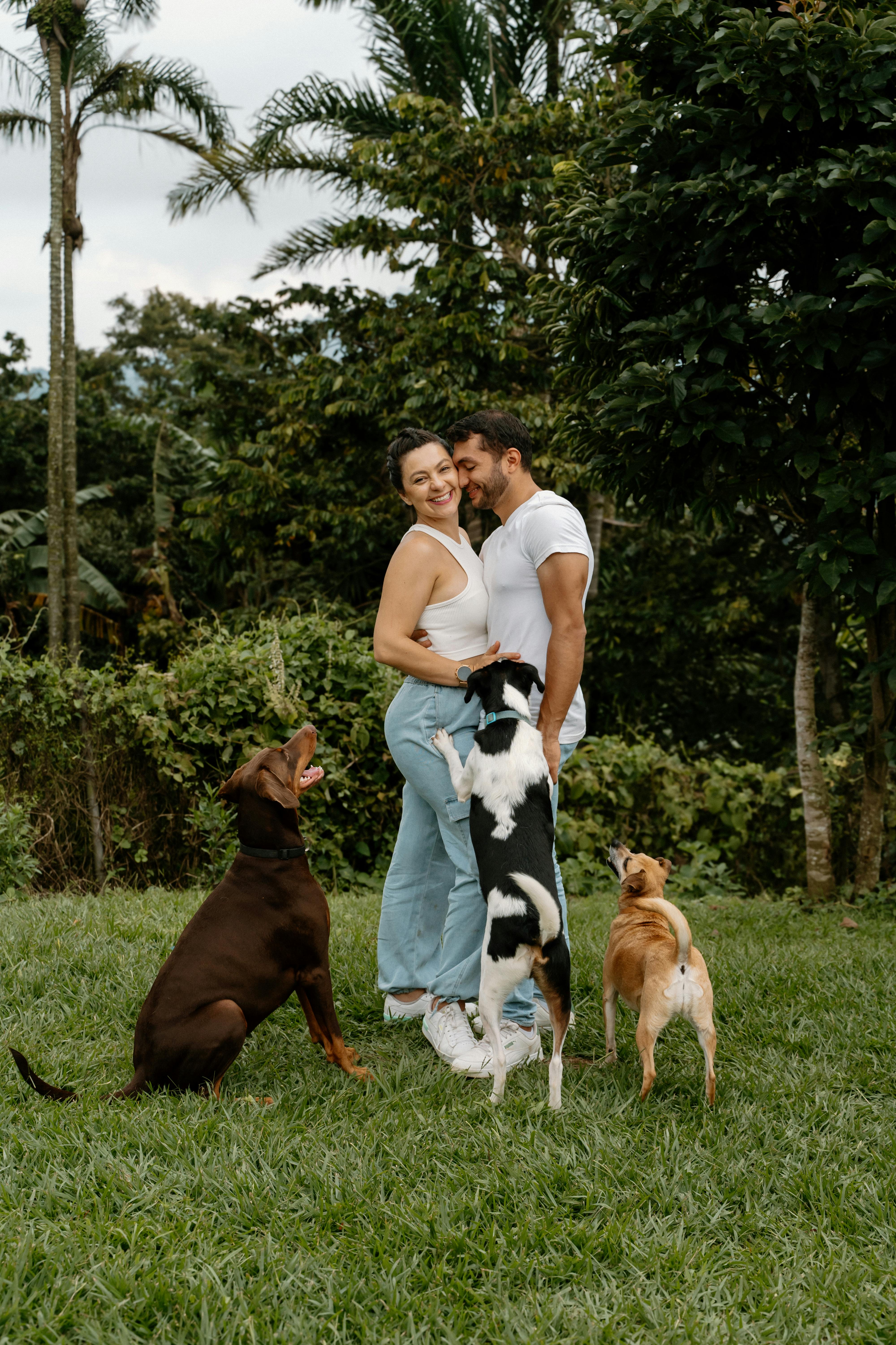 Couple Enjoying Time with Dogs in Costa Rica · Free Stock Photo