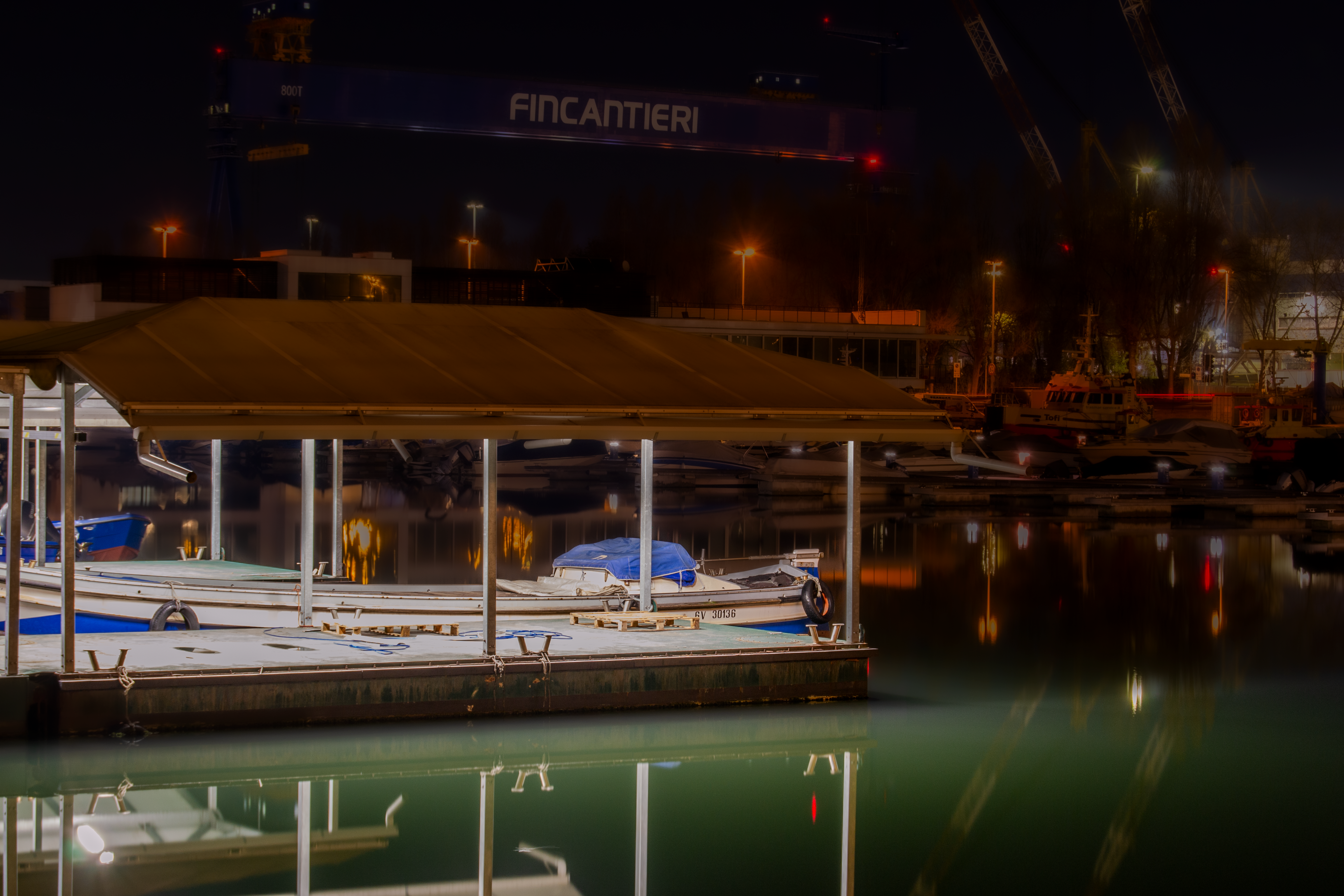 Nighttime Harbor Scene with Boats in Venice · Free Stock Photo