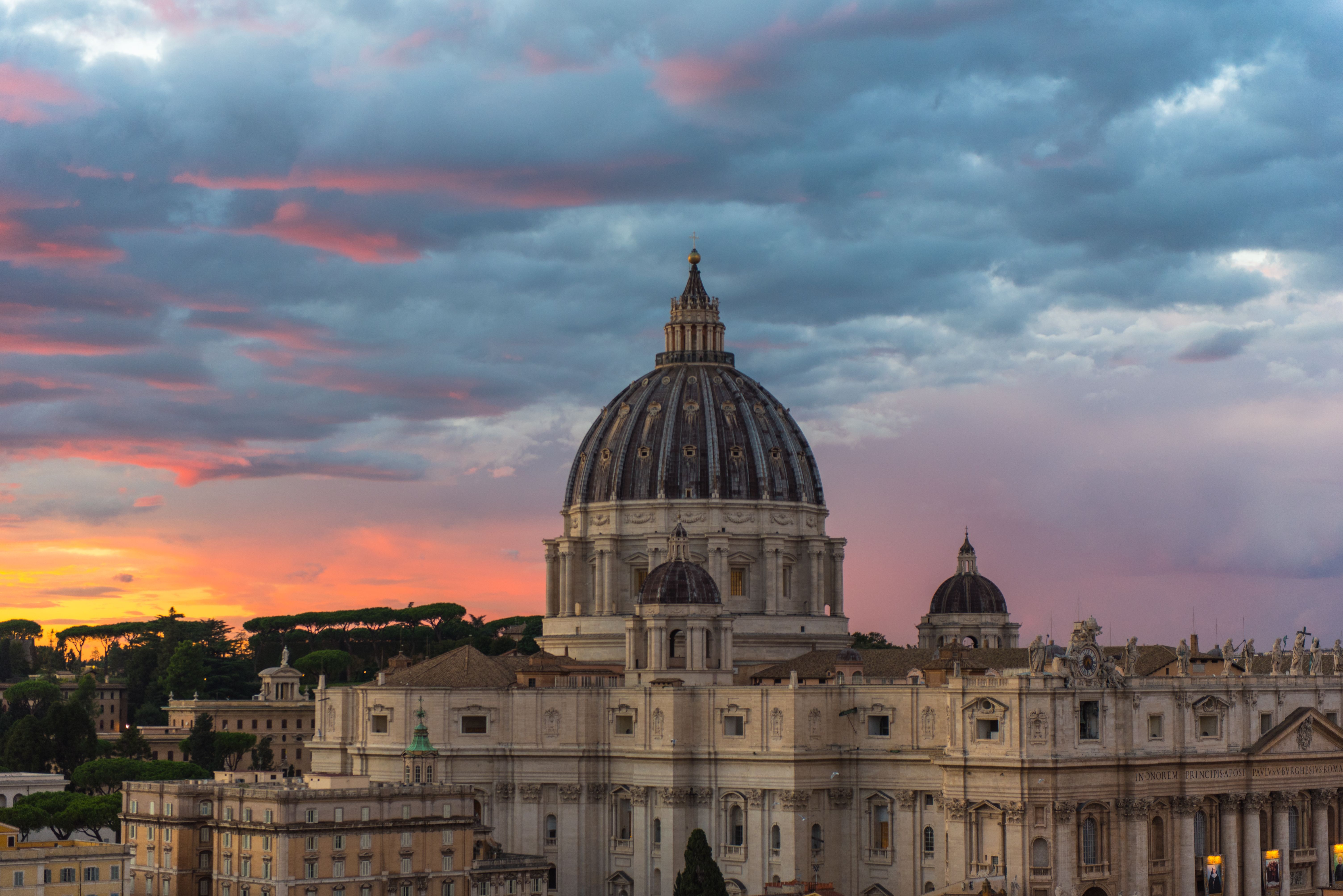 St. Peter's Basilica at Sunset, Vatican City · Free Stock Photo