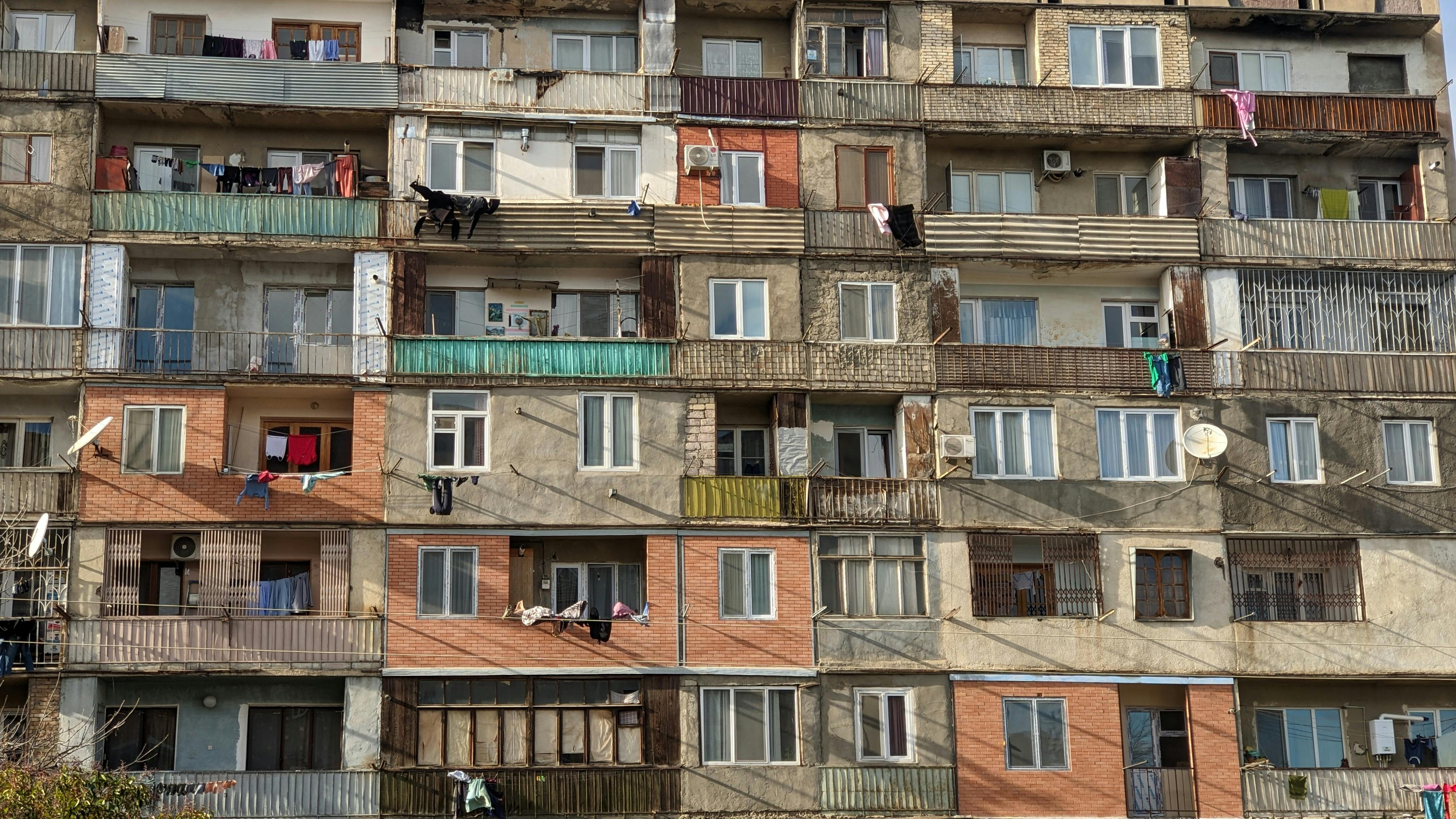 Urban Apartment Building Facade in Rustavi, Georgia · Free Stock Photo
