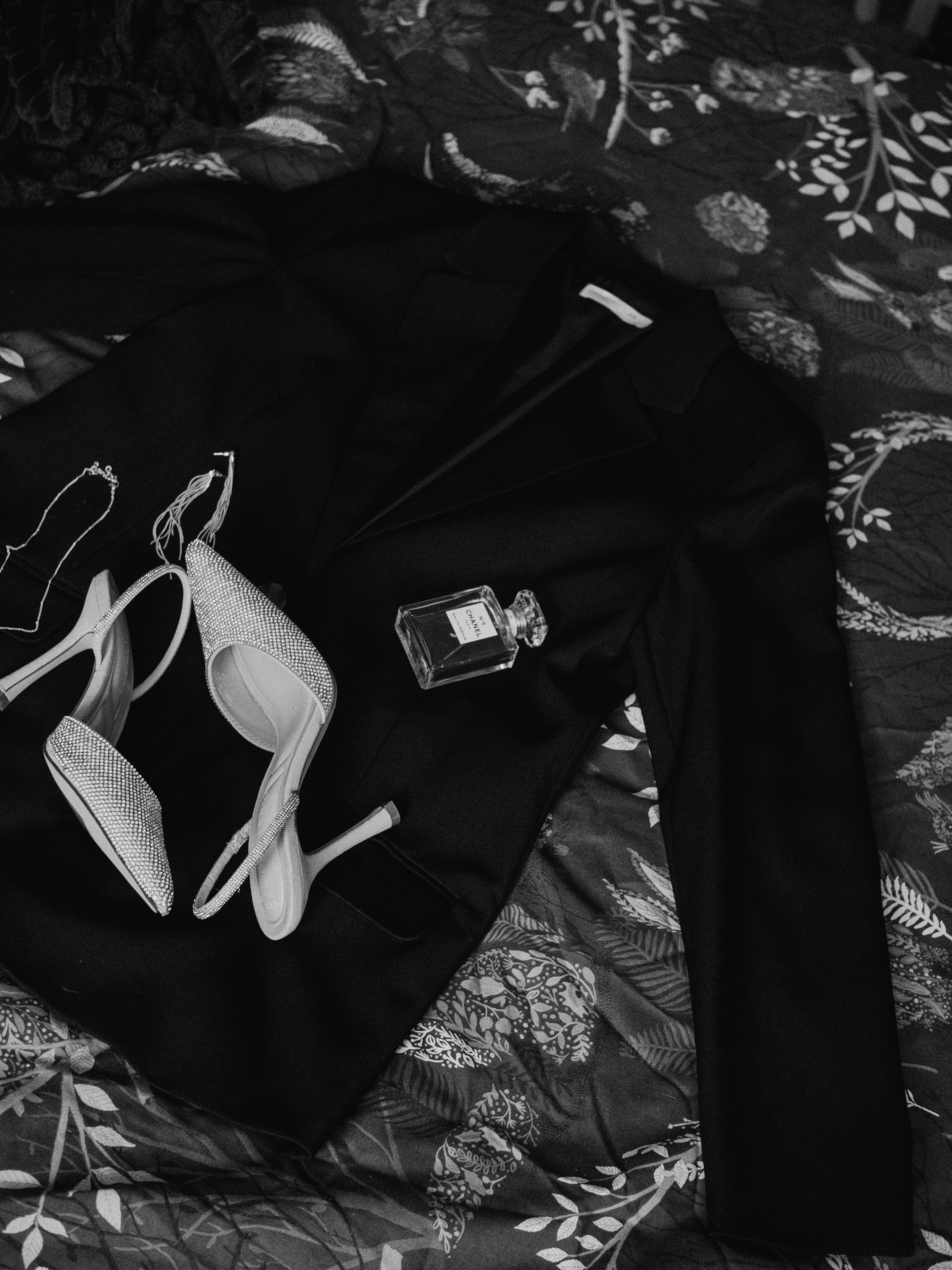 Elegant Black and White Fashion Flat Lay · Free Stock Photo