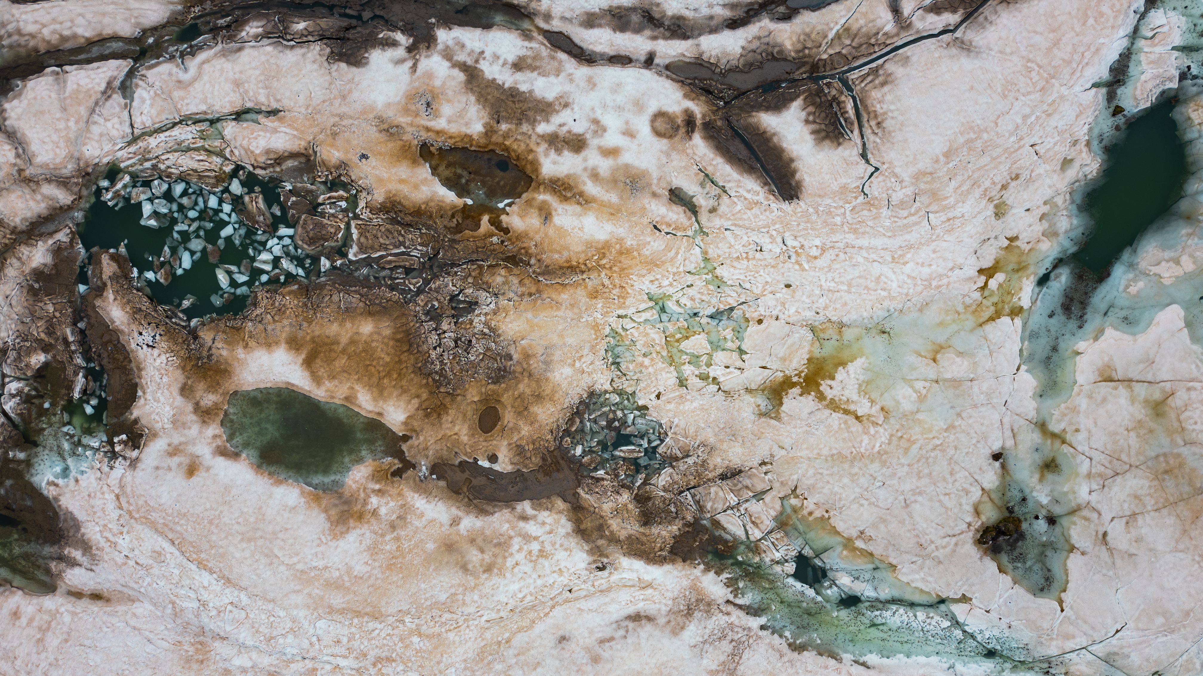 Aerial View of Melting Ice in Swiss Landscape · Free Stock Photo