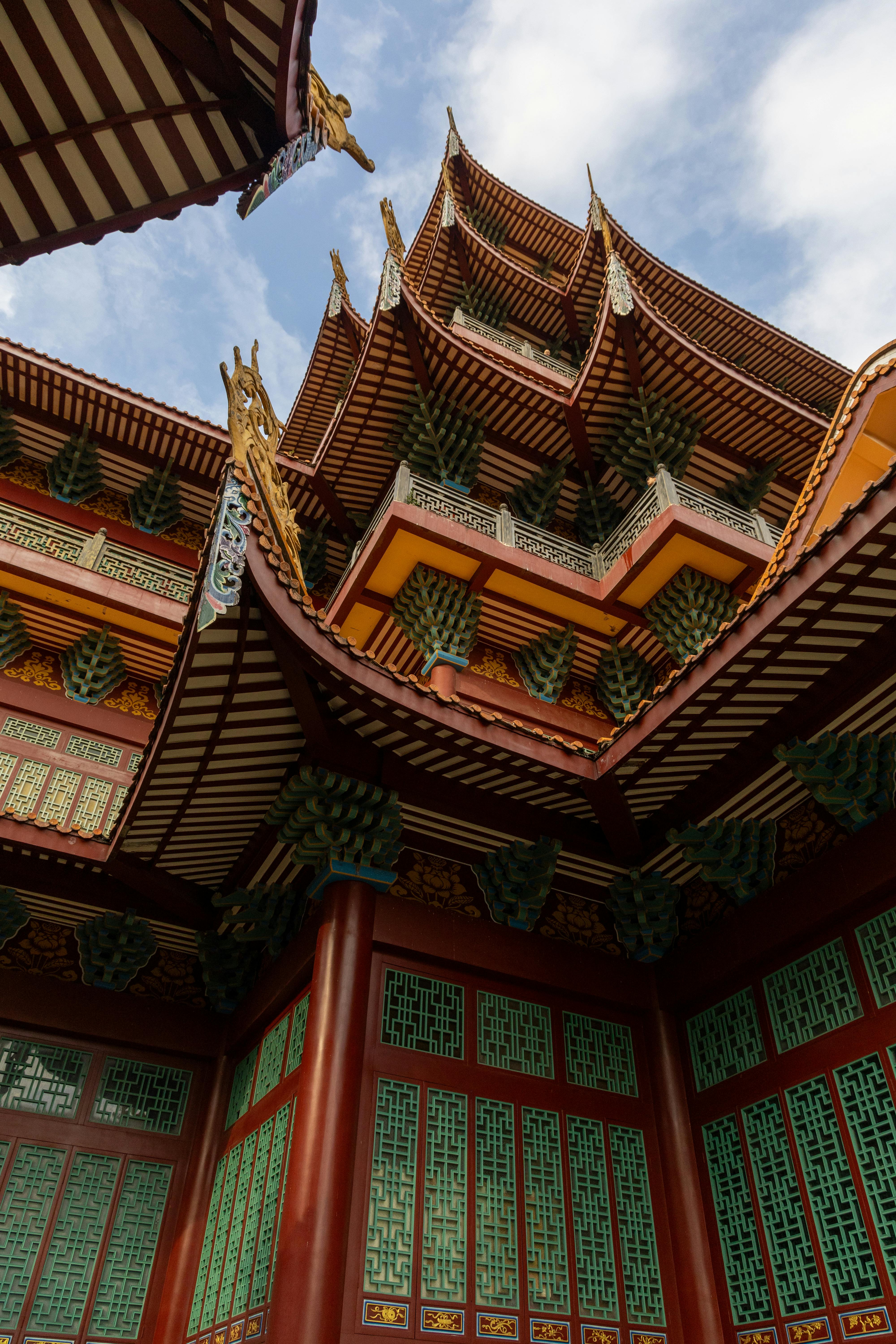 Traditional Asian Temple Architecture Close-Up · Free Stock Photo