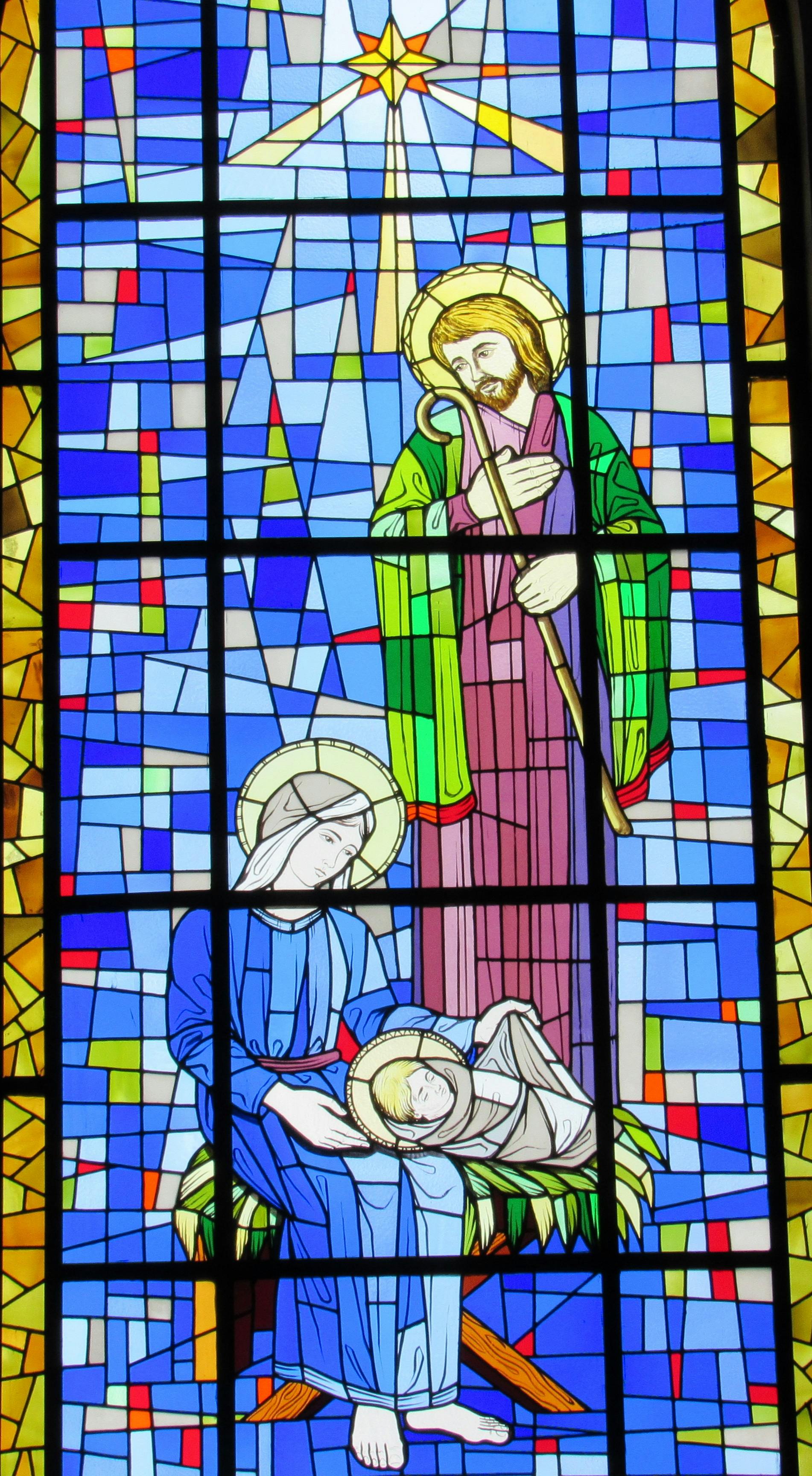 The Holy Family Stained Glass Artwork · Free Stock Photo