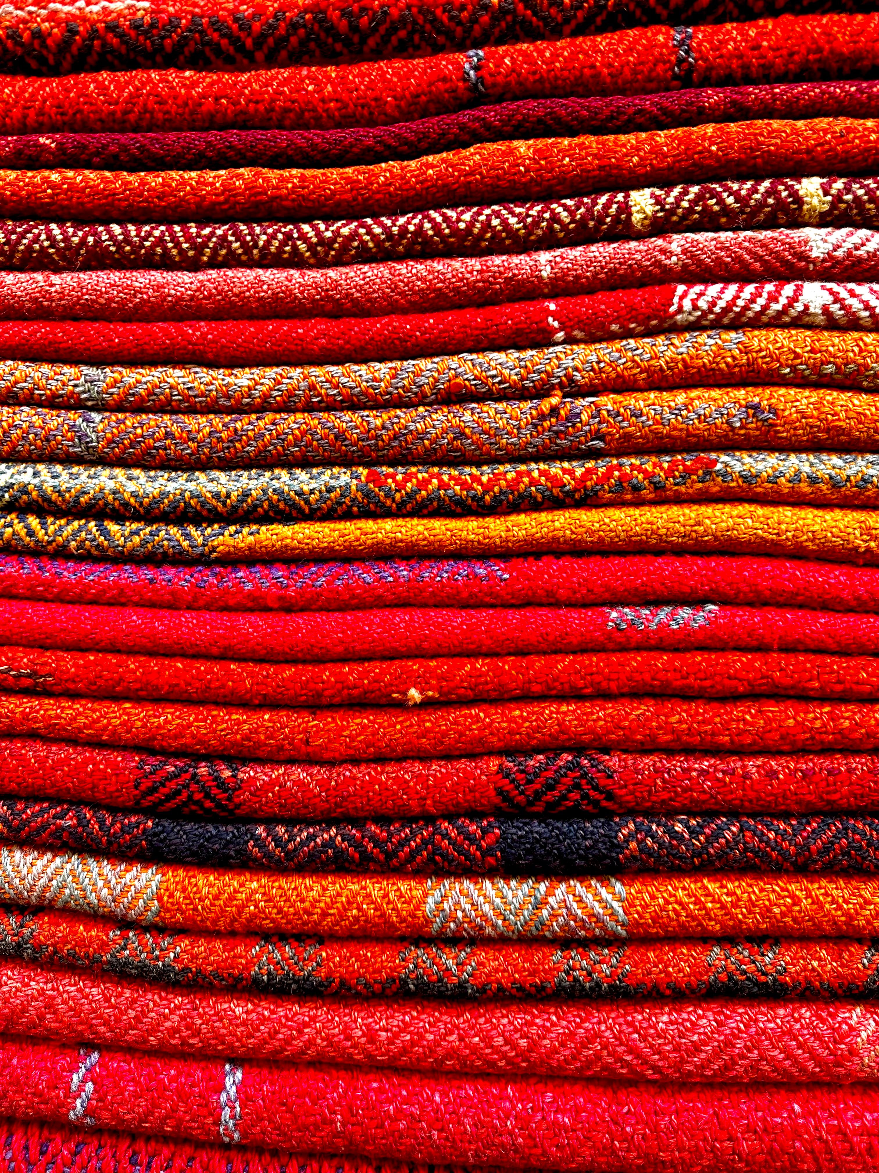 Vibrant Textured Fabrics at Baghdad Market · Free Stock Photo