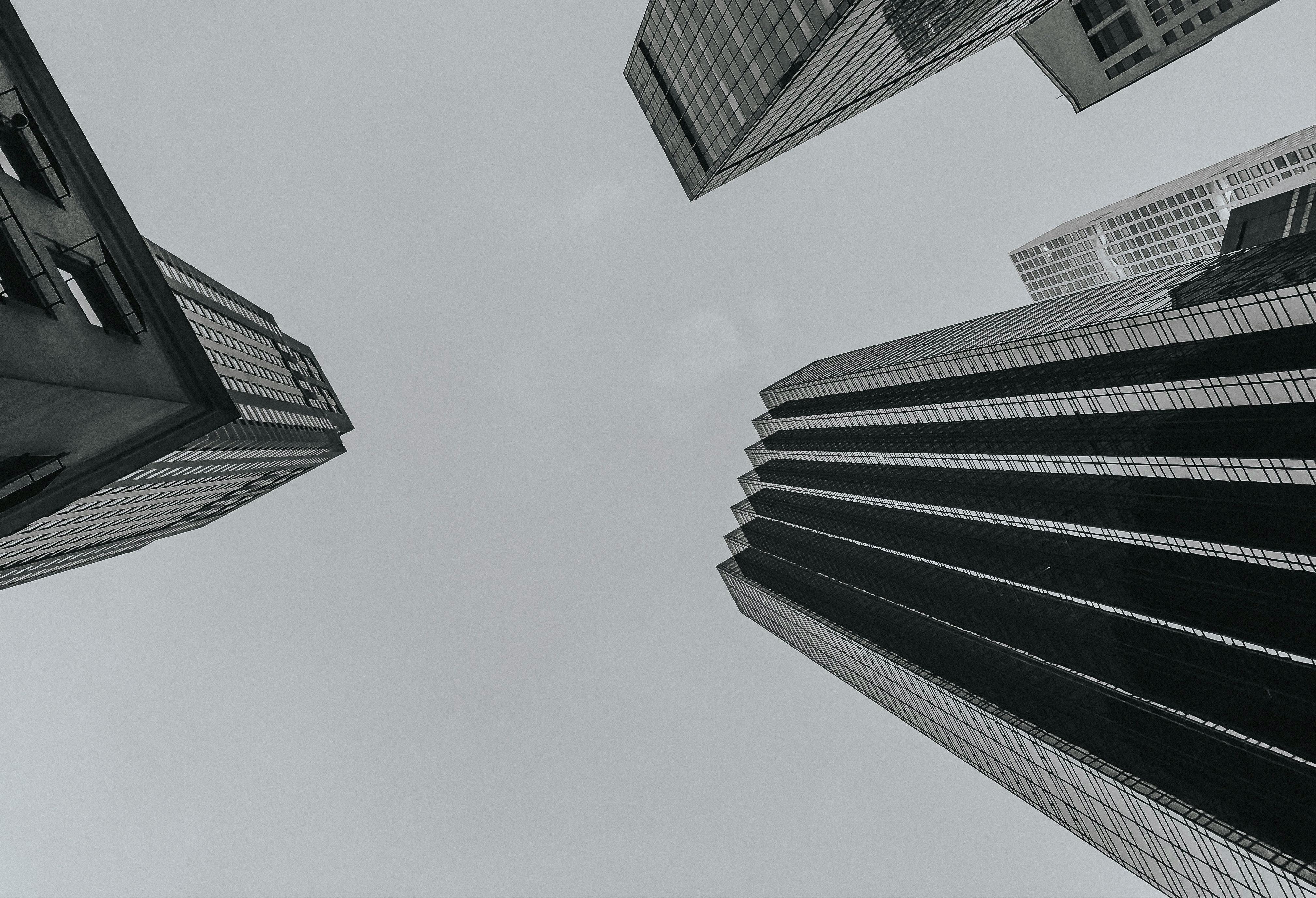 Dramatic Upward View of City Skyscrapers · Free Stock Photo