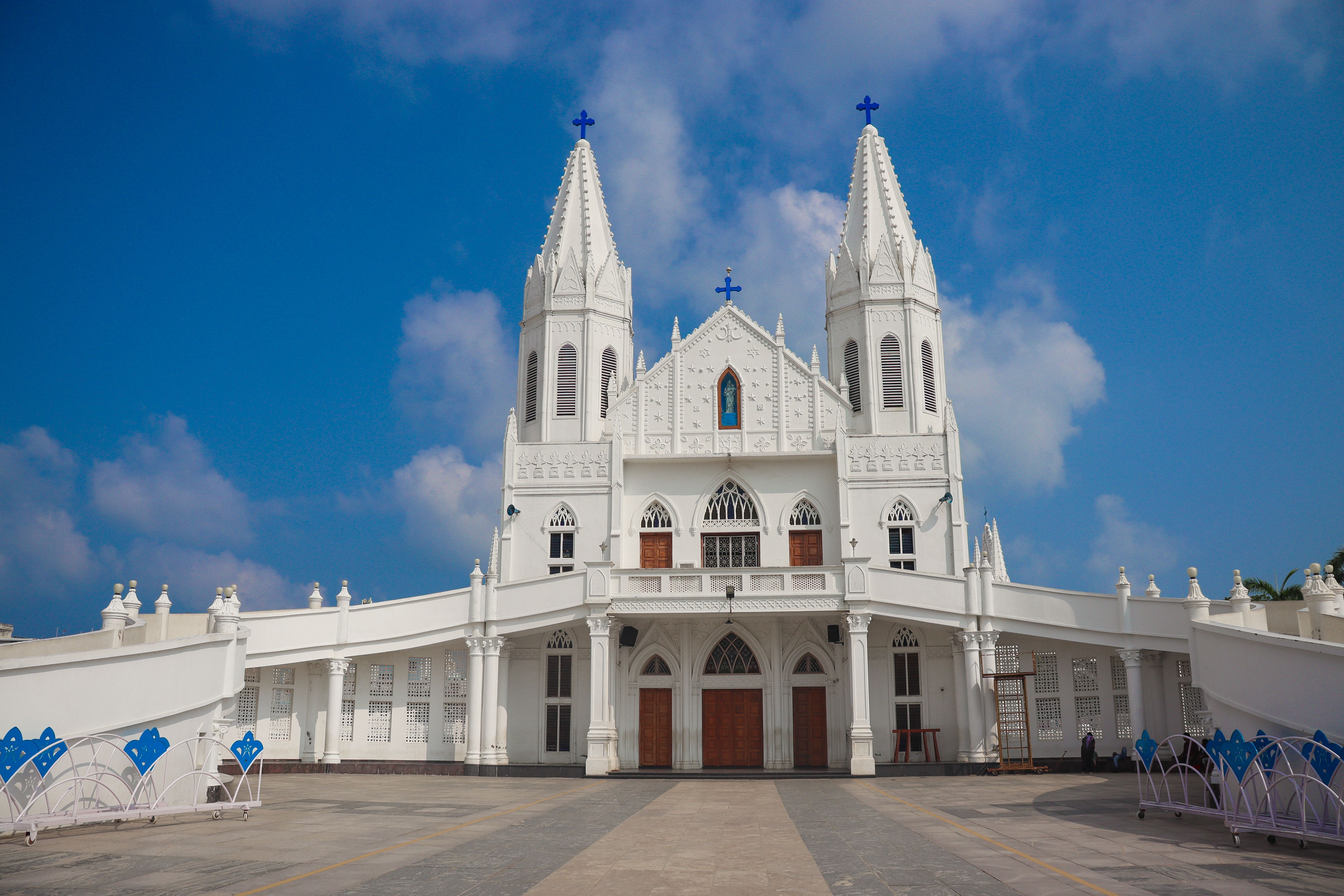 Stunning View of Velankanni Church Facade · Free Stock Photo