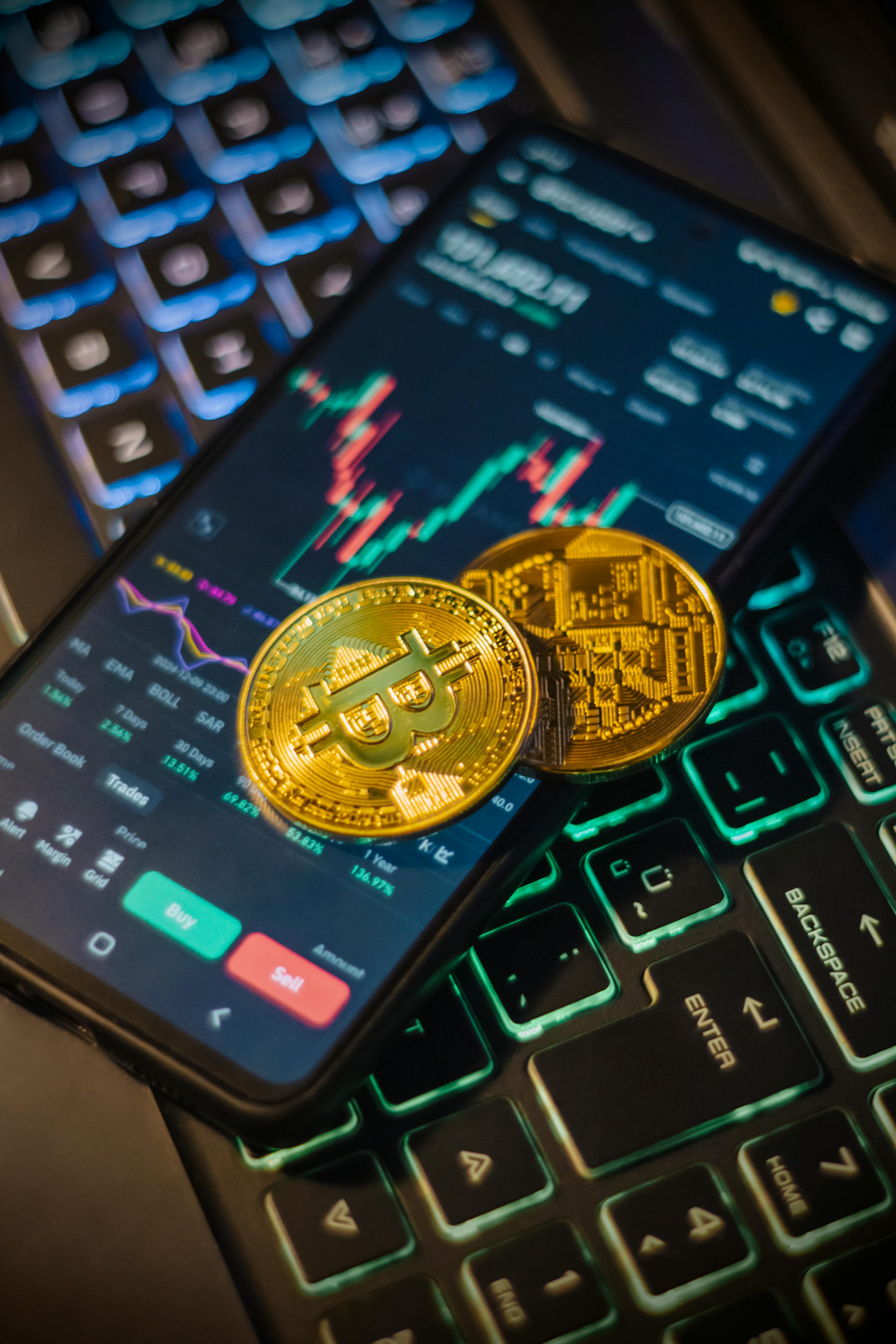 Grafik Perdagangan Mata Uang Kripto Bitcoin Gold · Foto Stok Gratis
