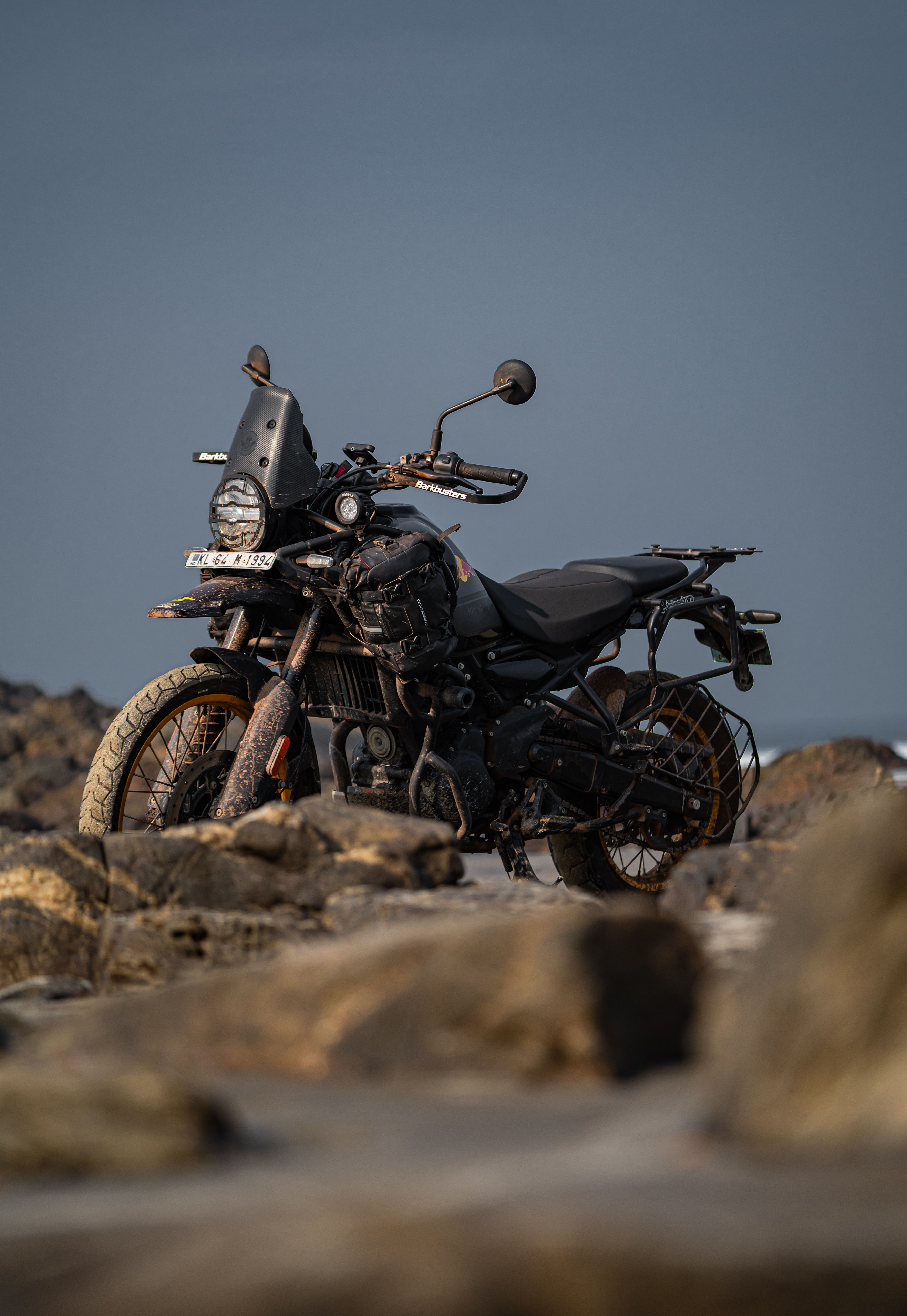Adventure Motorcycle on Rocky Terrain · Free Stock Photo