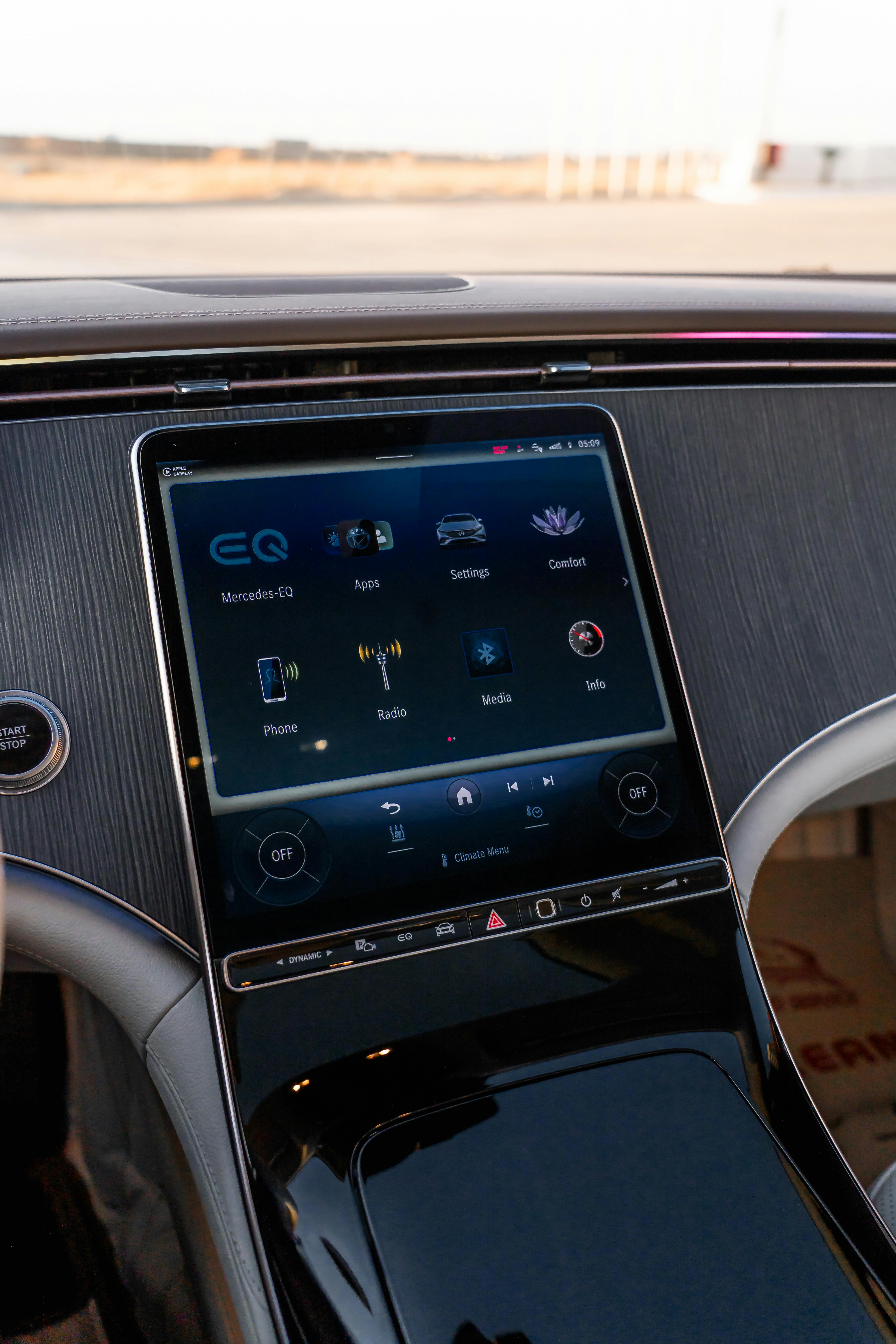 Mercedes-Benz EQS Interior Touchscreen Display · Free Stock Photo