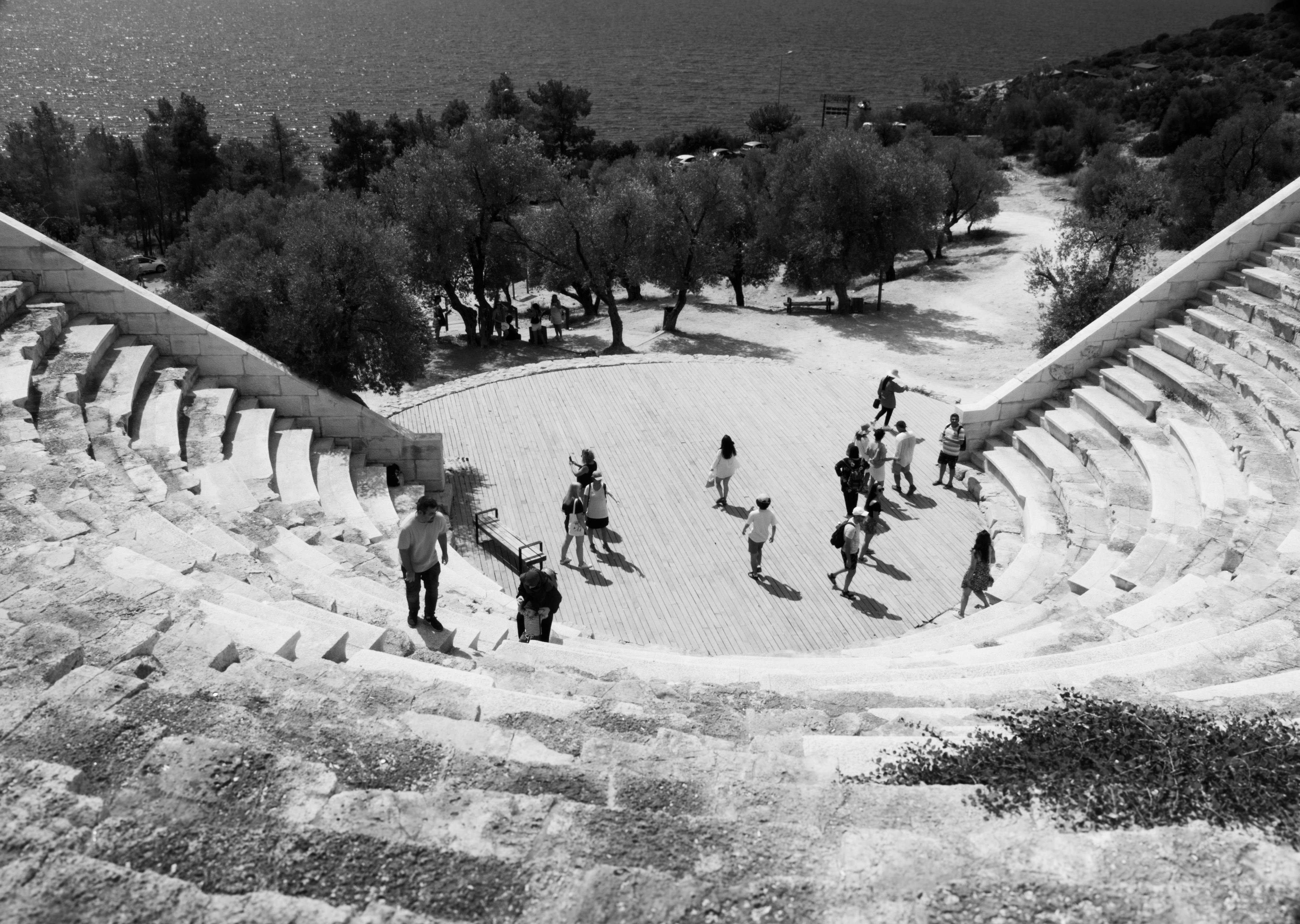 Aerial View of Ancient Greek Amphitheater Ruins · Free Stock Photo