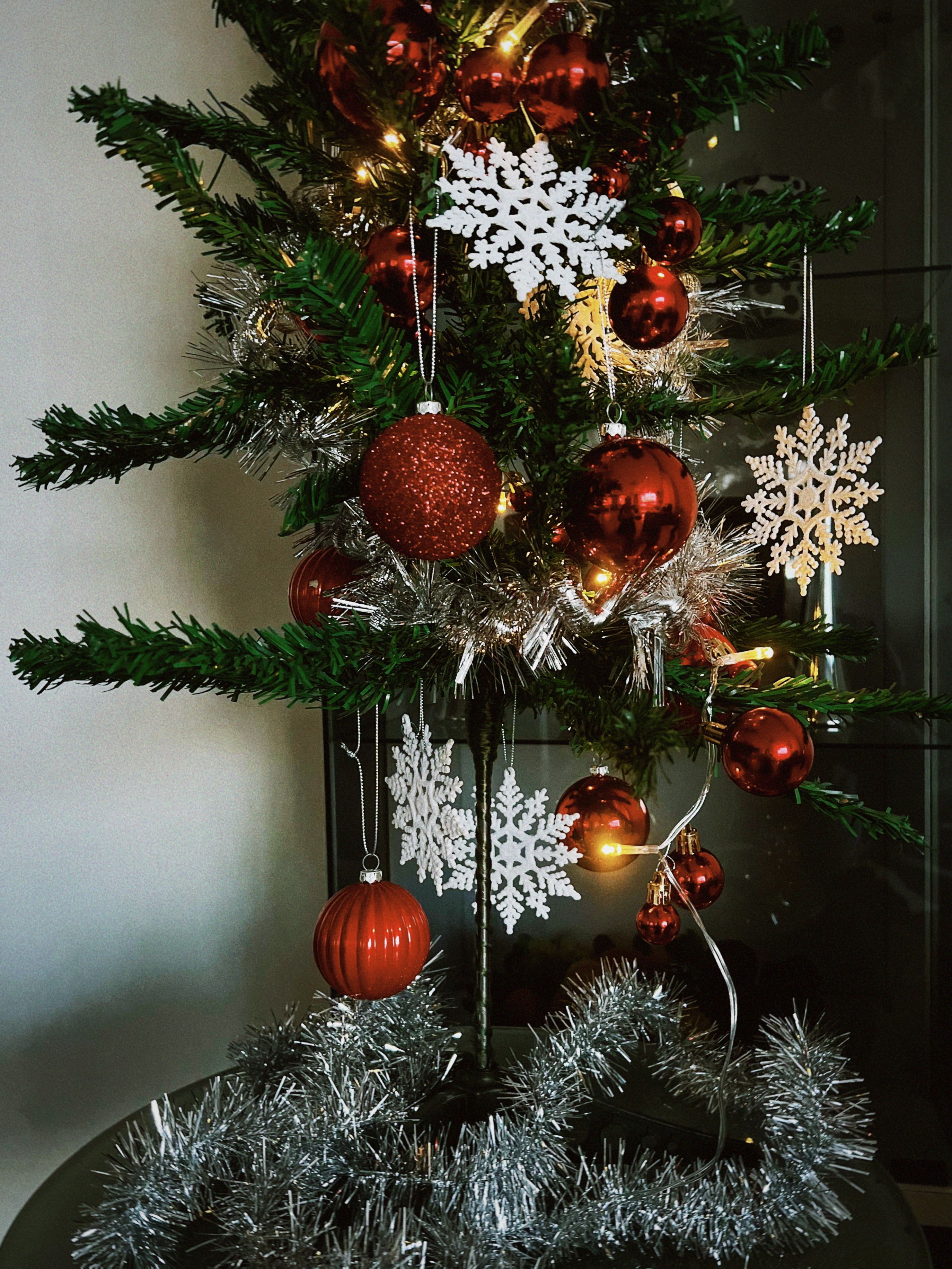Christmas Tree with Red Baubles · Free Stock Photo